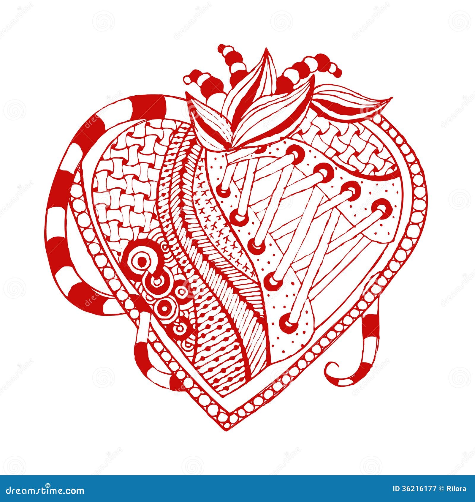 Hand drawn abstract heart stock vector. Illustration of hand - 36216177