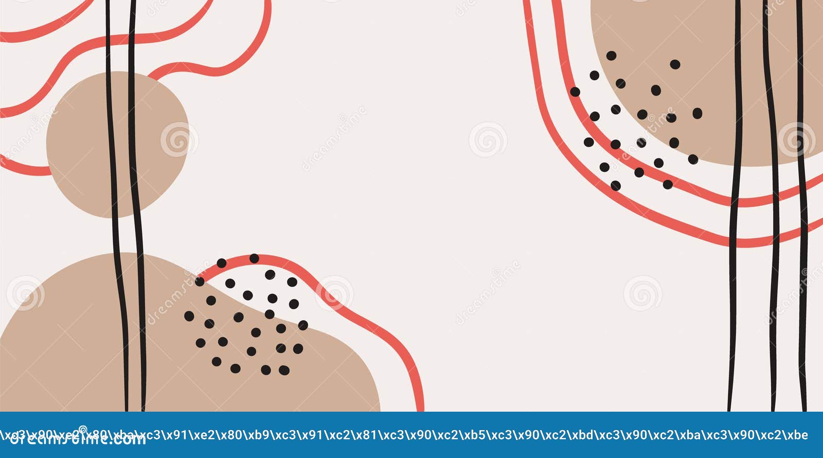 Hand Drawn Abstract Horizontal Background for Banner with Different ...