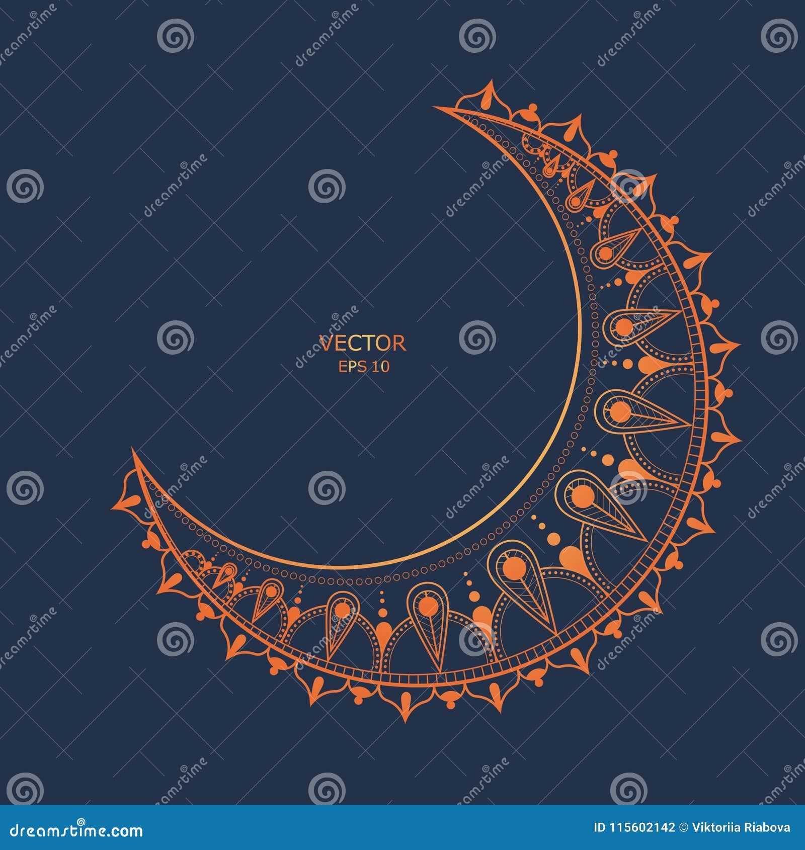 Hand Drawn Abstract Moon on Abstract Seamless Pattern. Background of ...