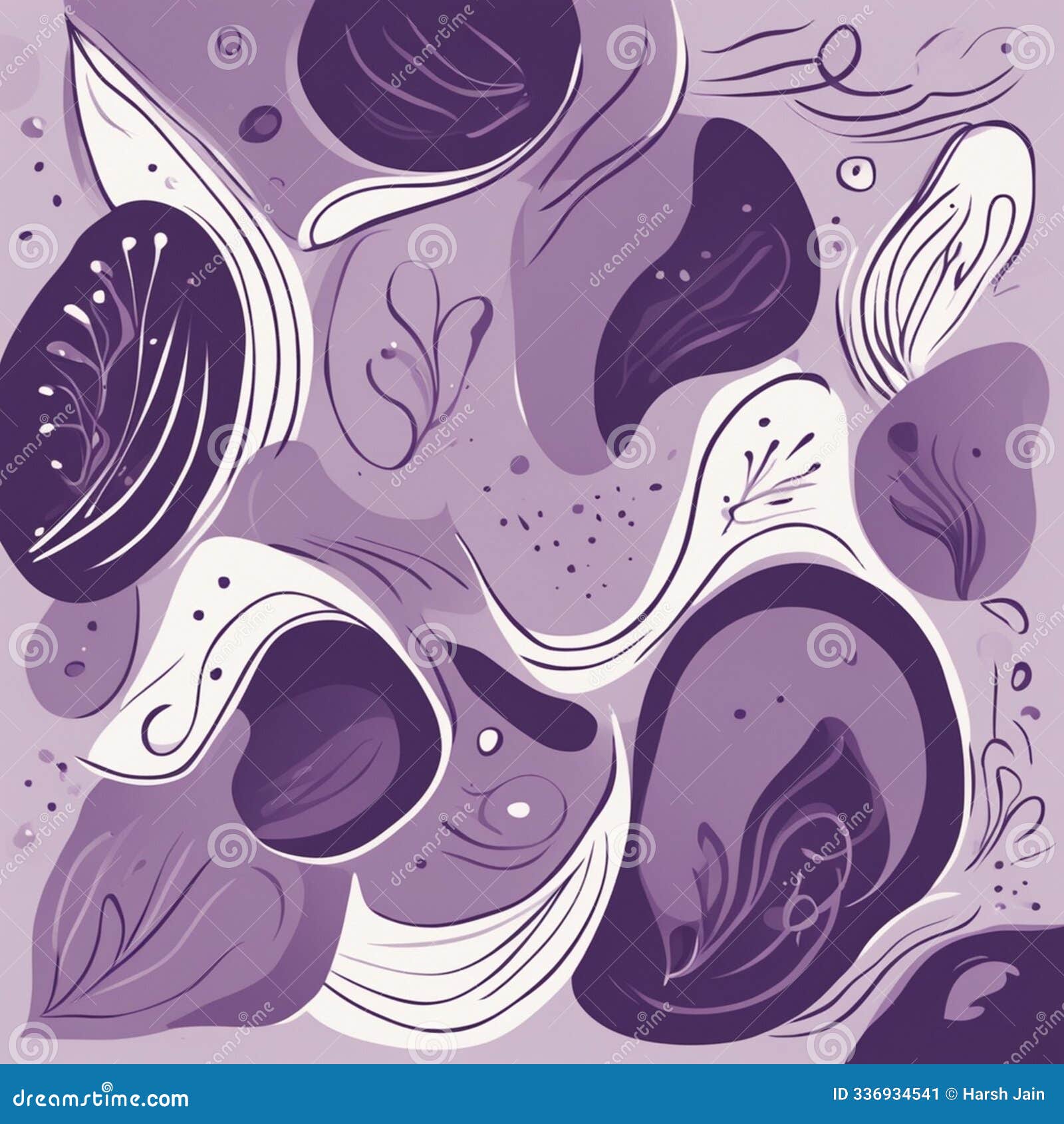 Hand-Drawn Abstract Organic Shapes Background - Creative and Freeform ...
