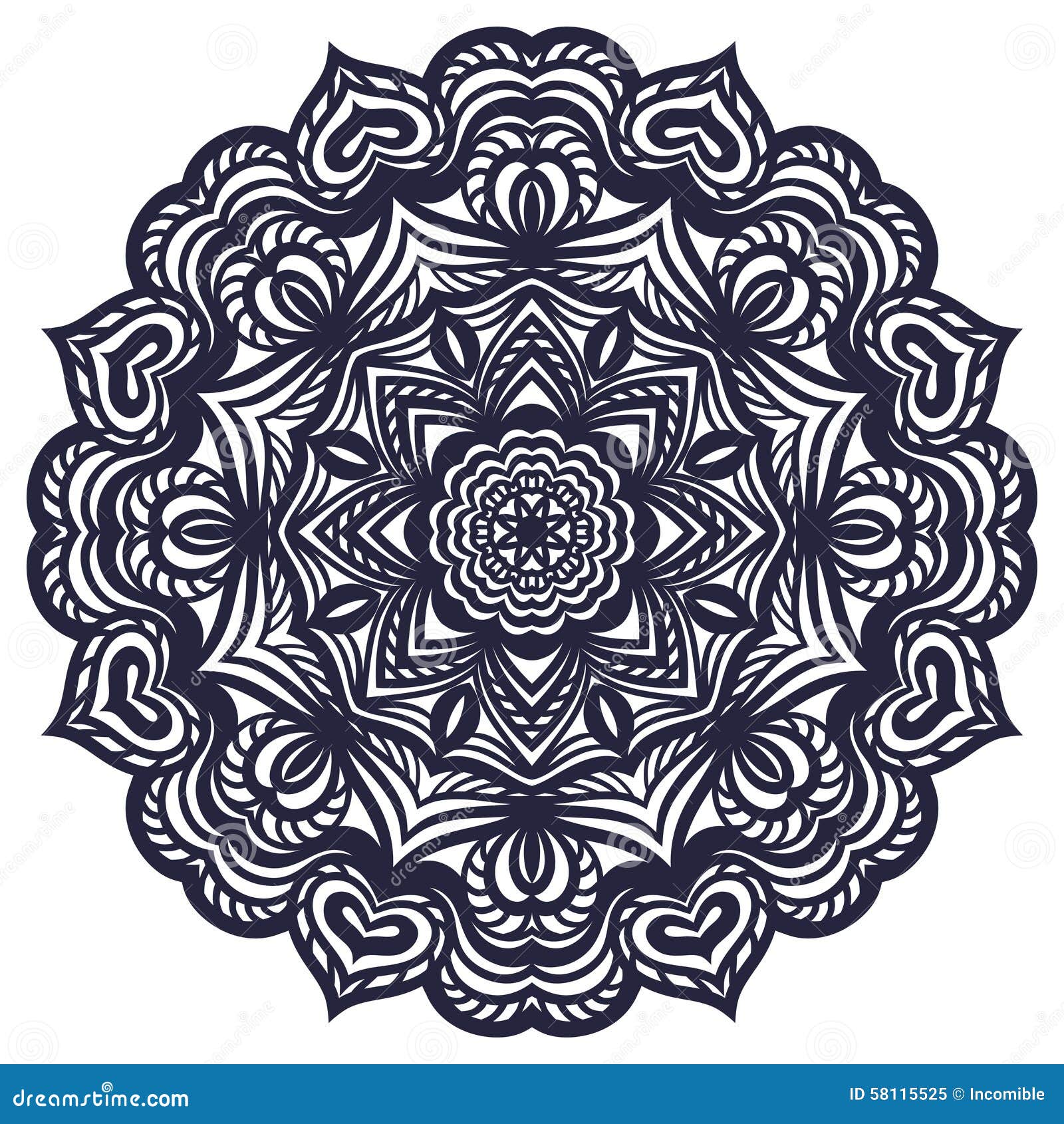 Hand Drawn Abstract Ornamental Round Lace Doily Stock Vector ...