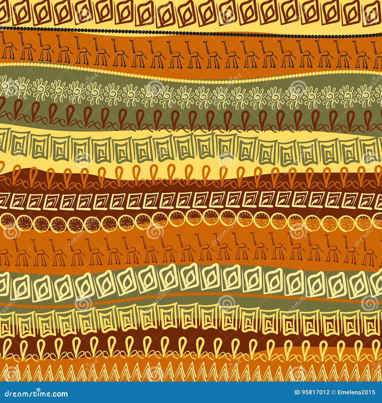 Hand-drawn Abstract Pattern in African Style Stock Vector ...