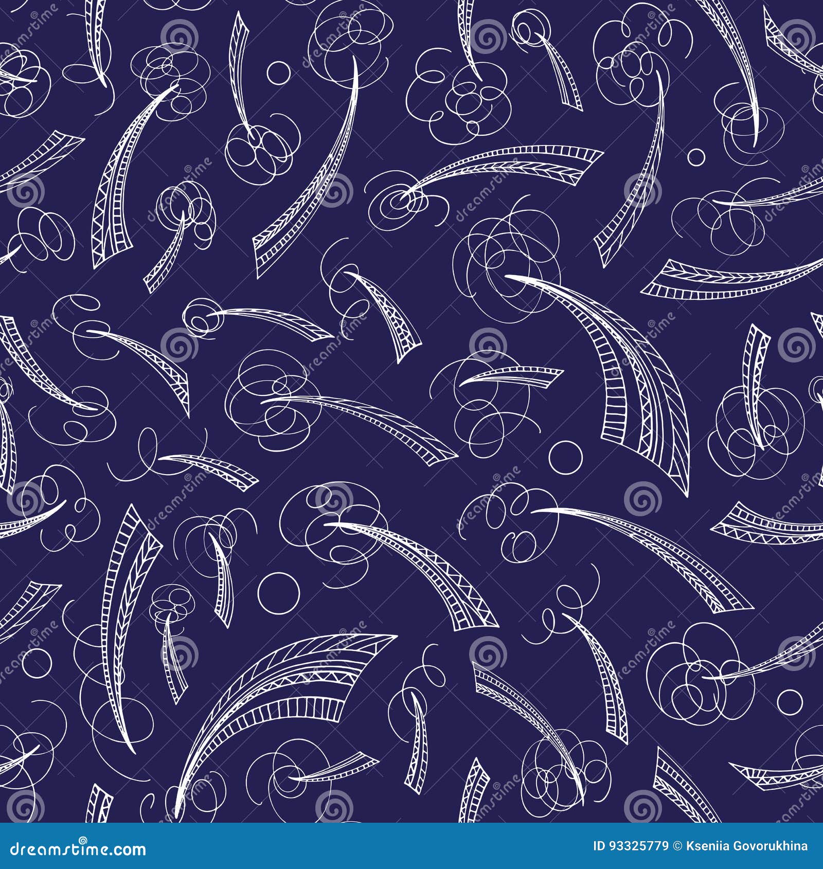 Hand Drawn Abstract Pattern. Vector Seamless Background. Stock Vector ...