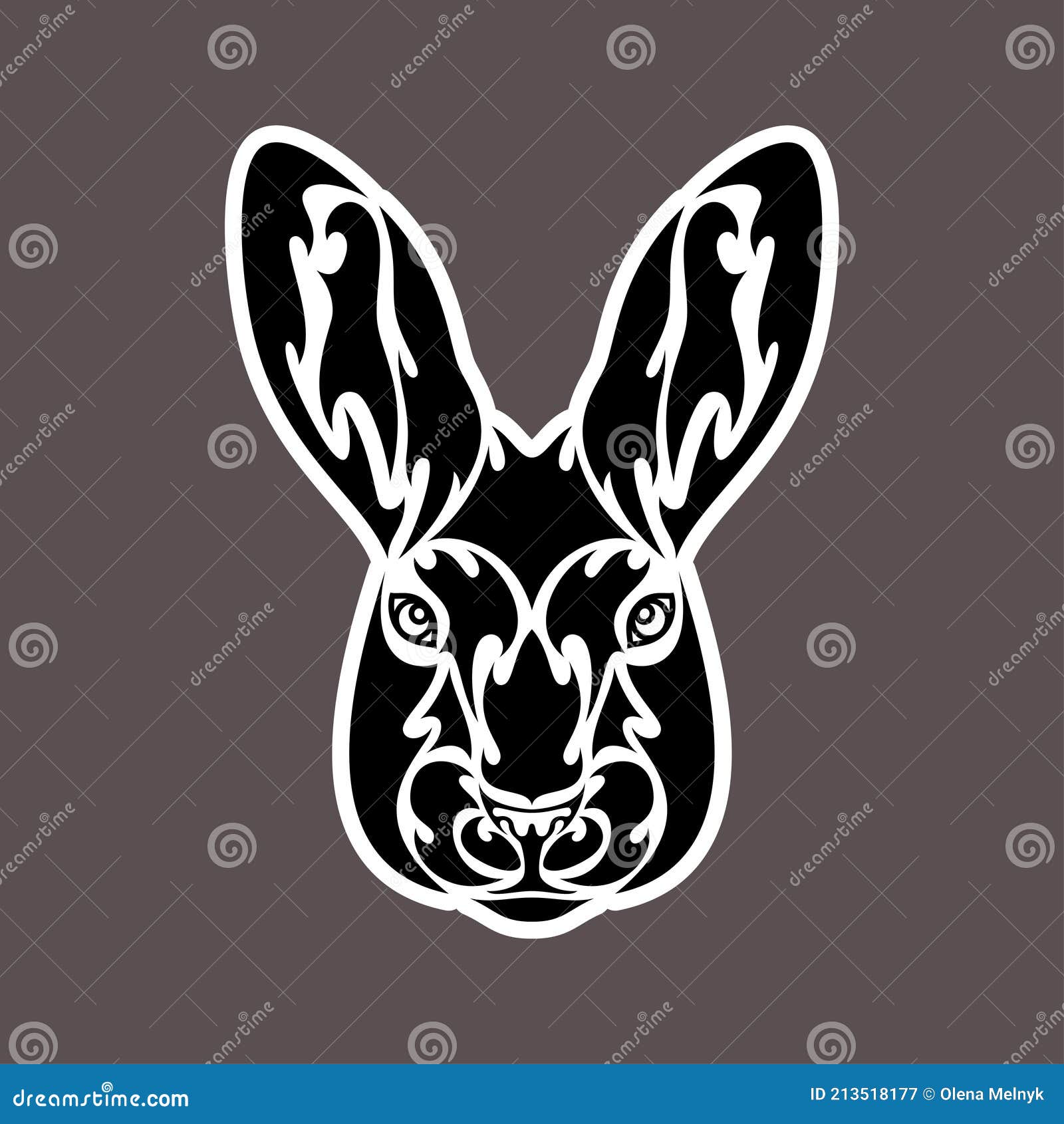Hand-drawn Abstract Portrait of a Hare. Sticker Stock Vector ...