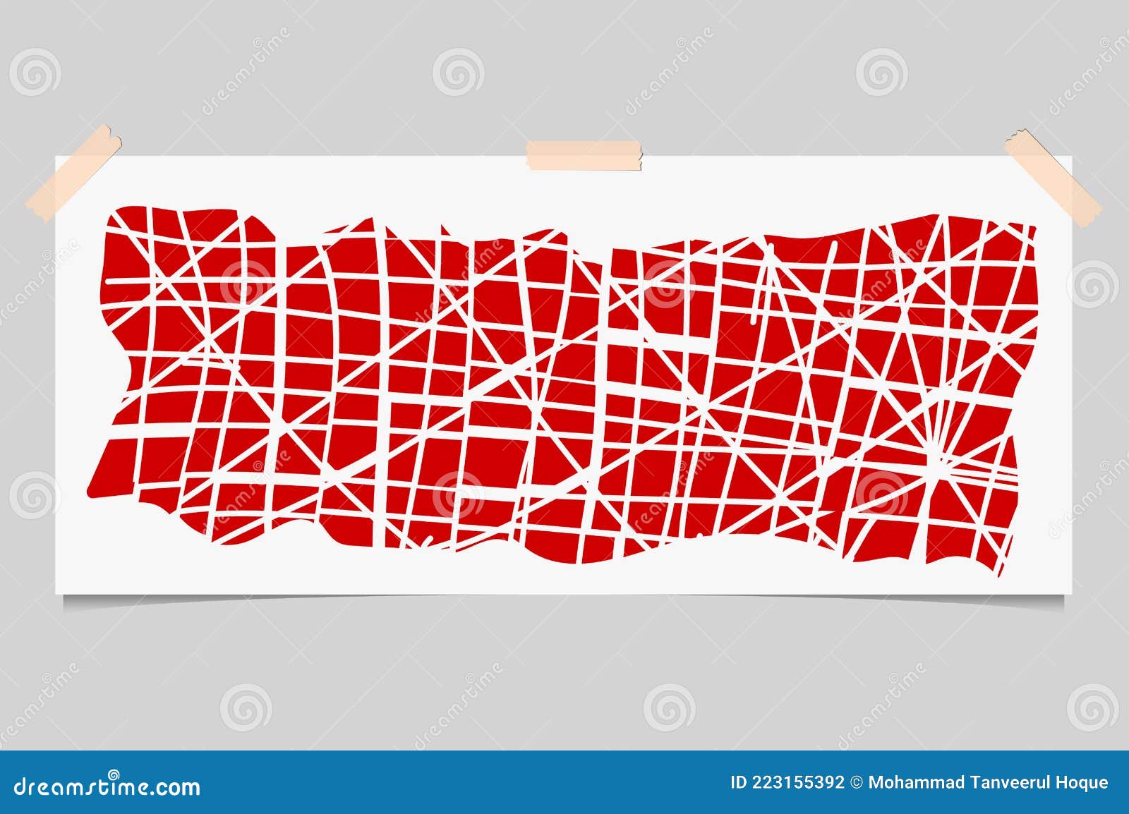 Hand Drawn Abstract Road Map Stock Vector - Illustration of distortion ...