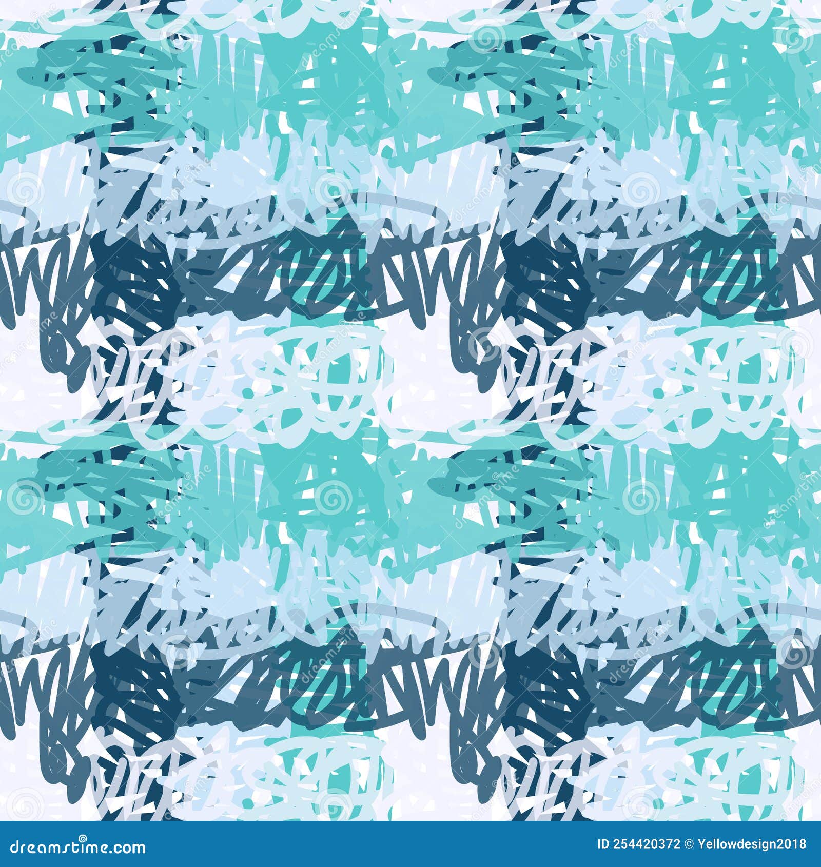 Hand Drawn Abstract Scribble Lines Seamless Pattern. Wavy Brush Stroke ...