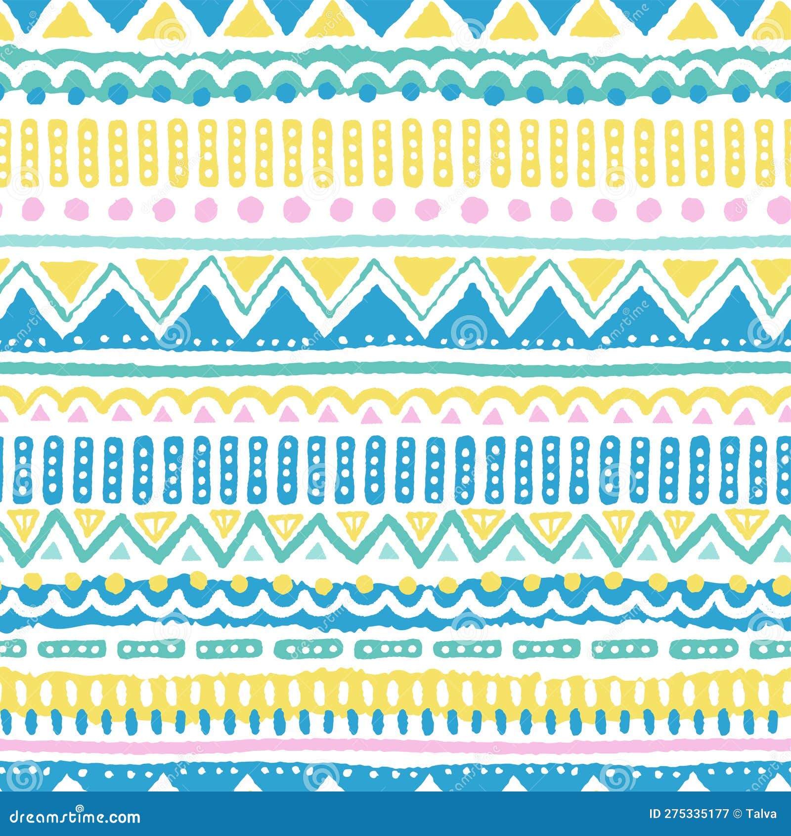 Hand Drawn Abstract Seamless Pattern, Ethnic Background, African Style ...