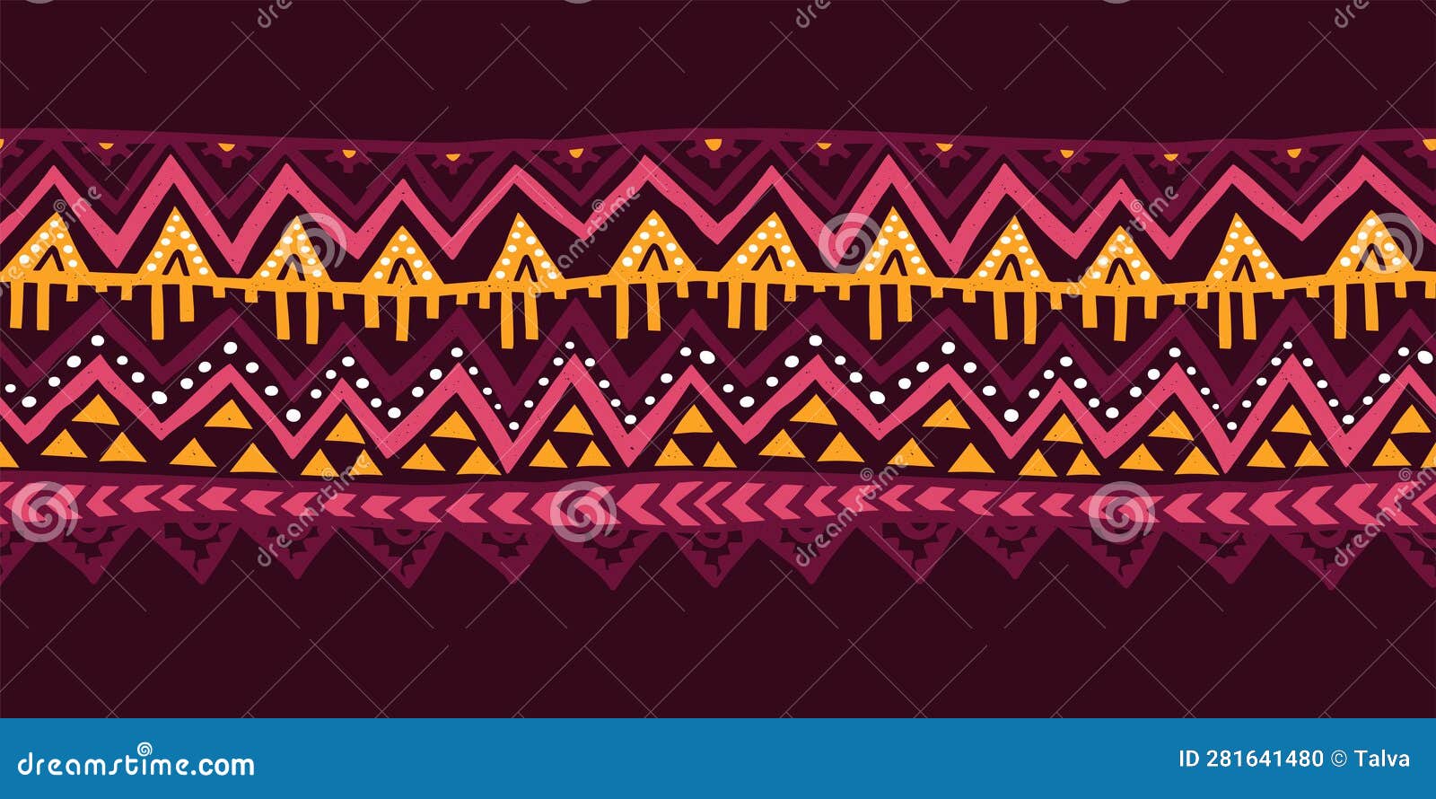 Hand Drawn Abstract Seamless Pattern, Ethnic Background, African Style ...