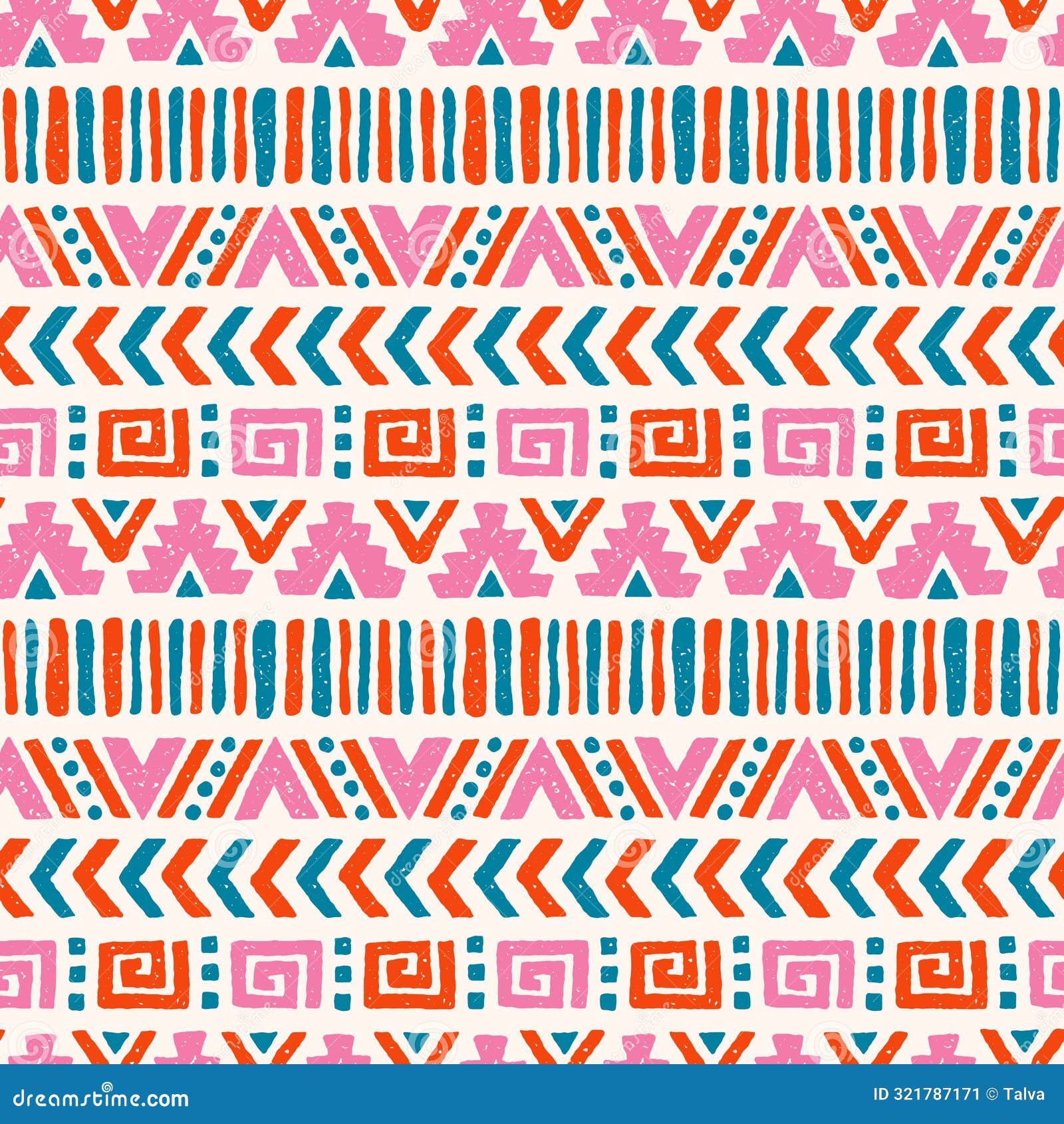 Hand Drawn Abstract Seamless Pattern, Ethnic Background, Aztec Style ...