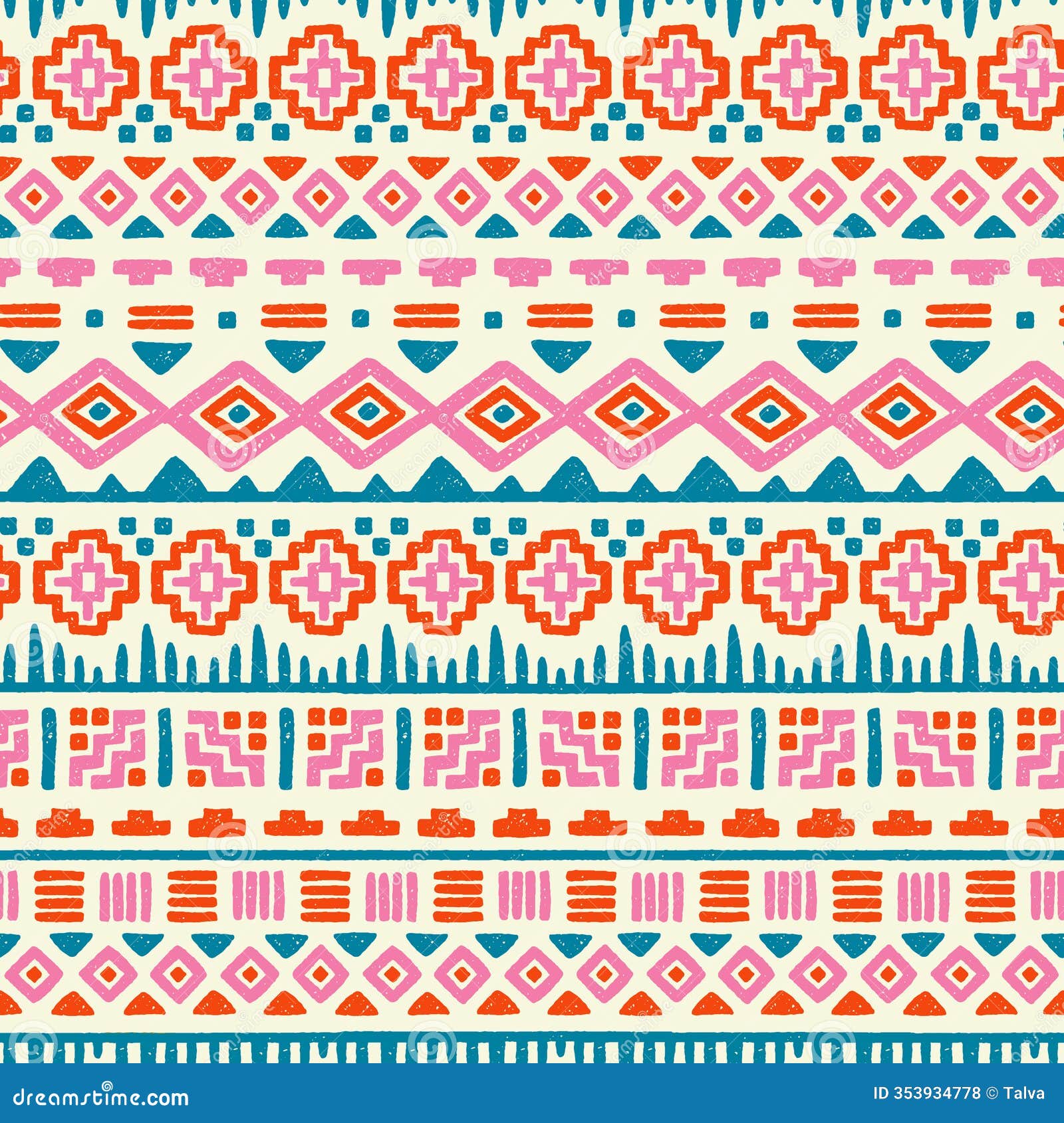 Hand Drawn Abstract Seamless Pattern, Ethnic Background, Aztec Style ...