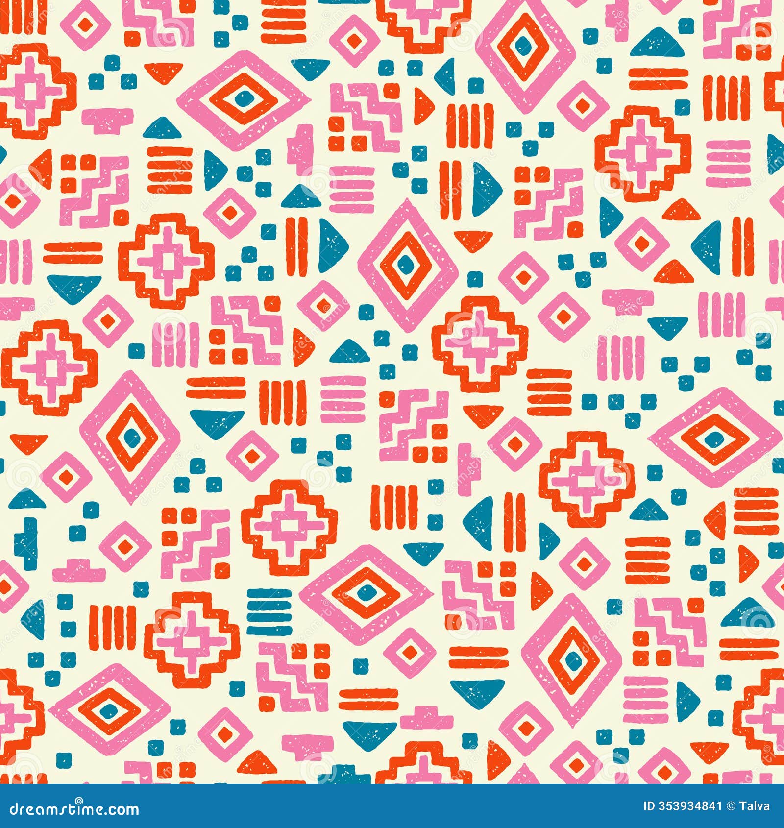 Hand Drawn Abstract Seamless Pattern, Ethnic Background, Aztec Style ...