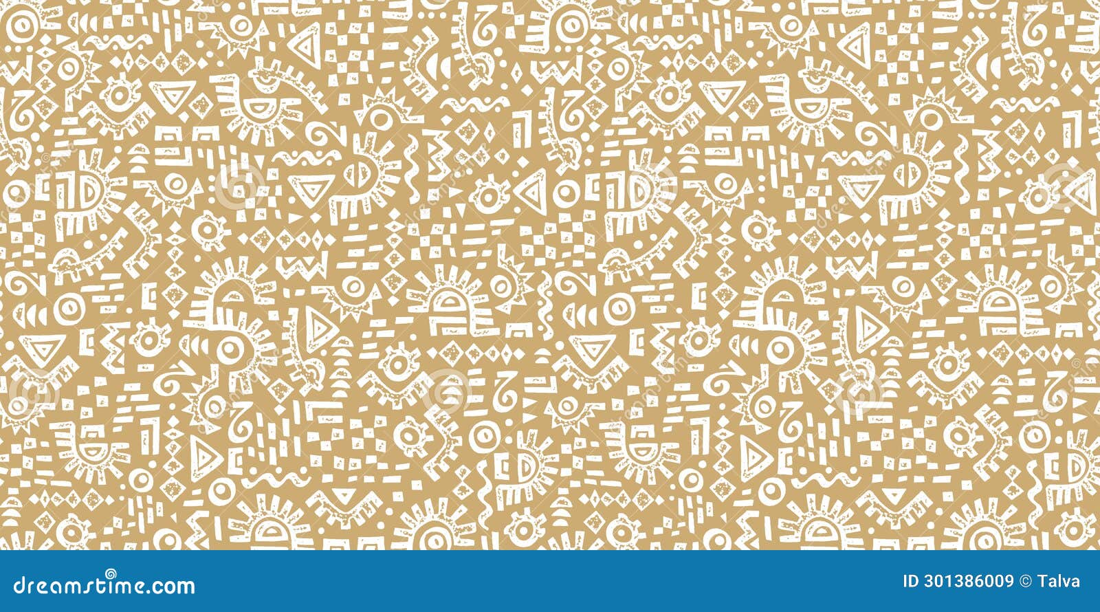 Hand Drawn Abstract Seamless Pattern, Ethnic Background, Simple Style ...