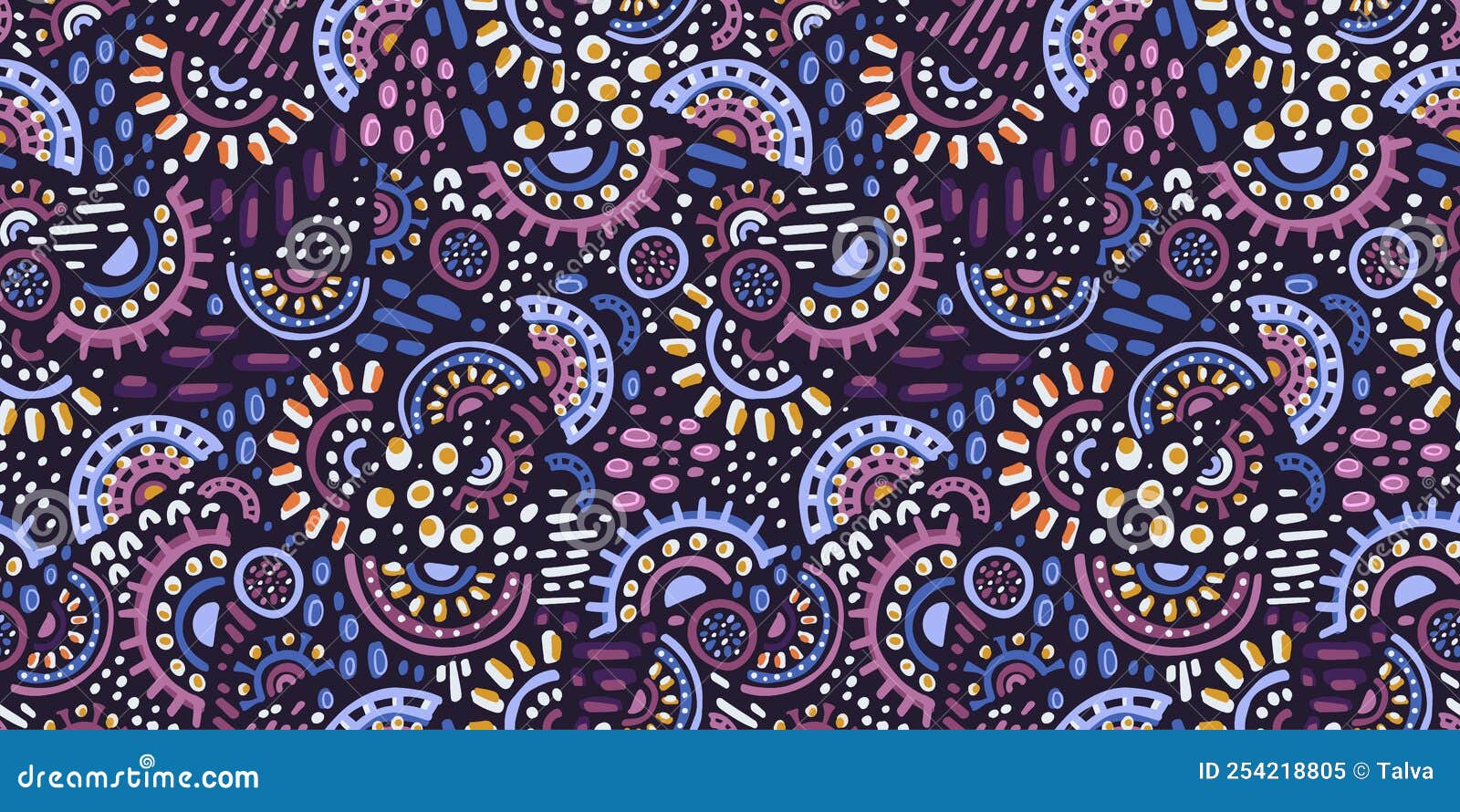 Hand Drawn Abstract Seamless Pattern, Ethnic Background, Simple Style ...
