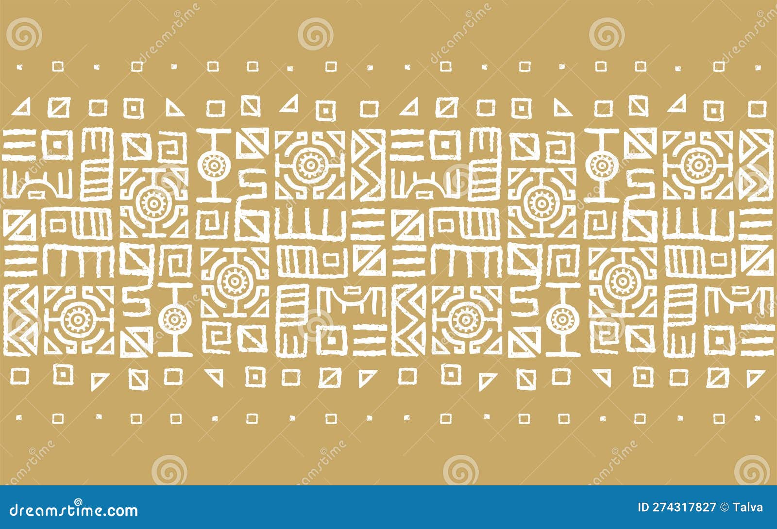 Hand Drawn Abstract Seamless Pattern, Ethnic Background, Simple Style ...
