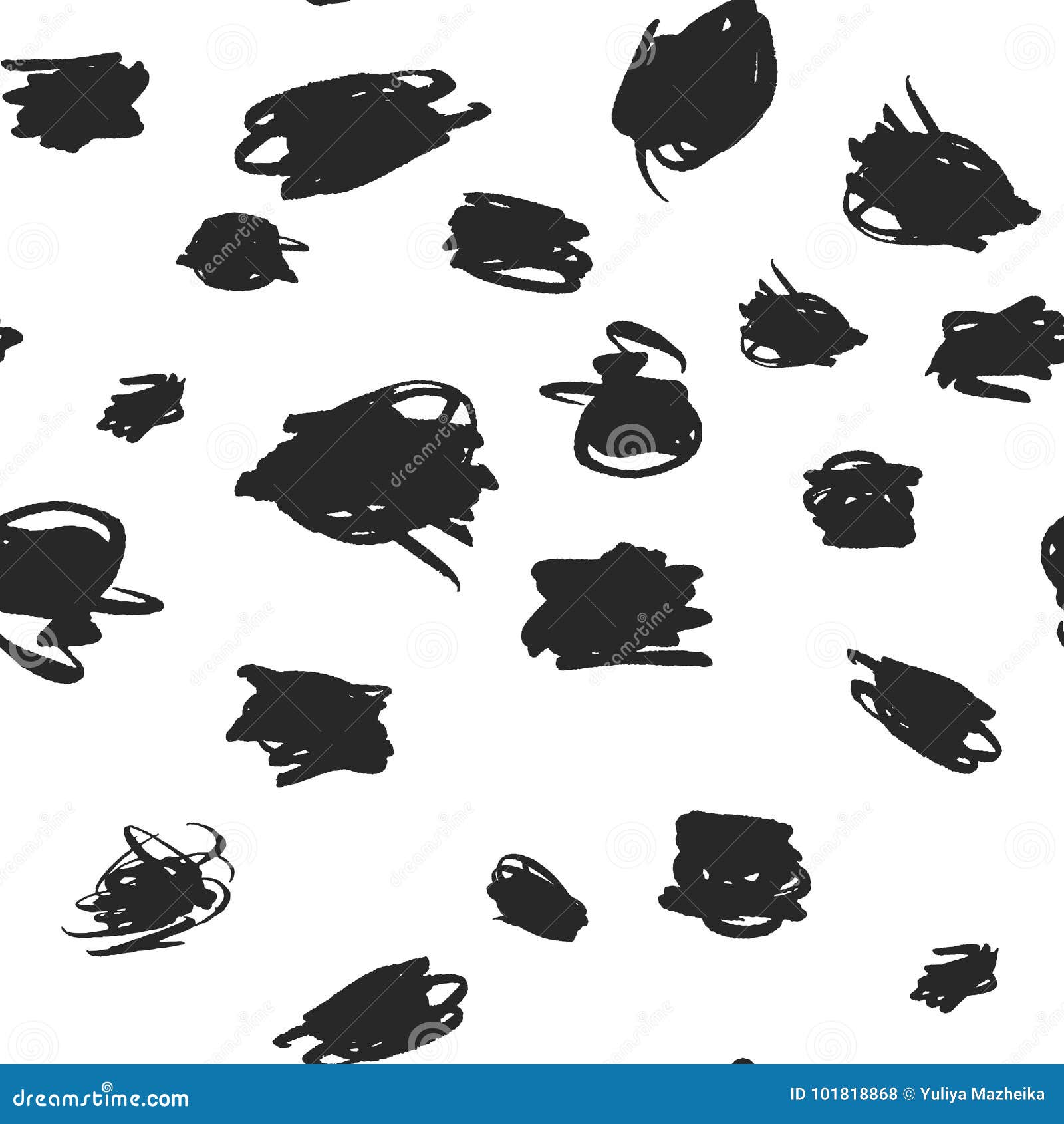 Abstract Ink Scribbles Pattern Stock Vector - Illustration of drawing ...