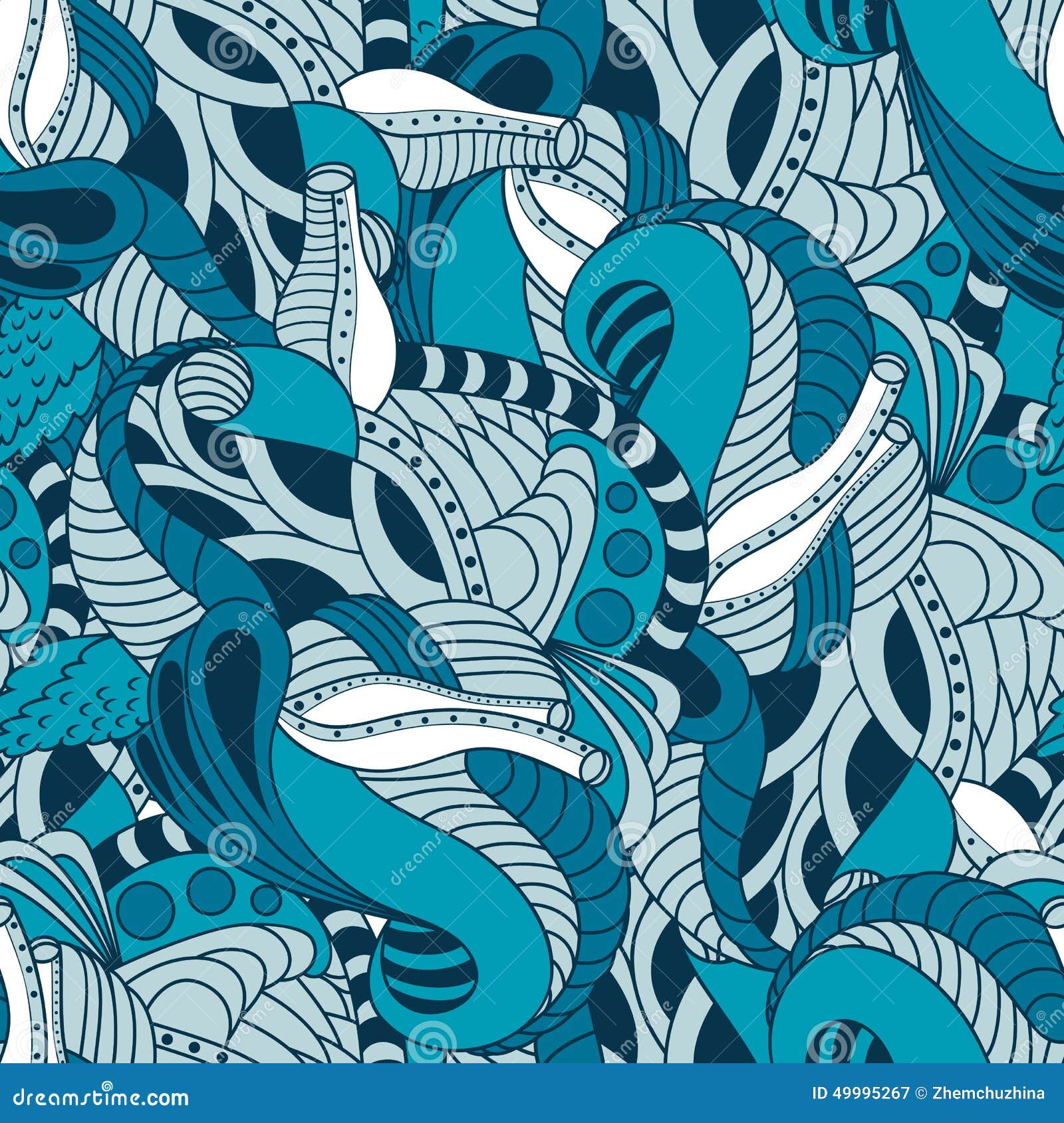 Hand Drawn Abstract Seamless Pattern Stock Vector - Illustration of ...