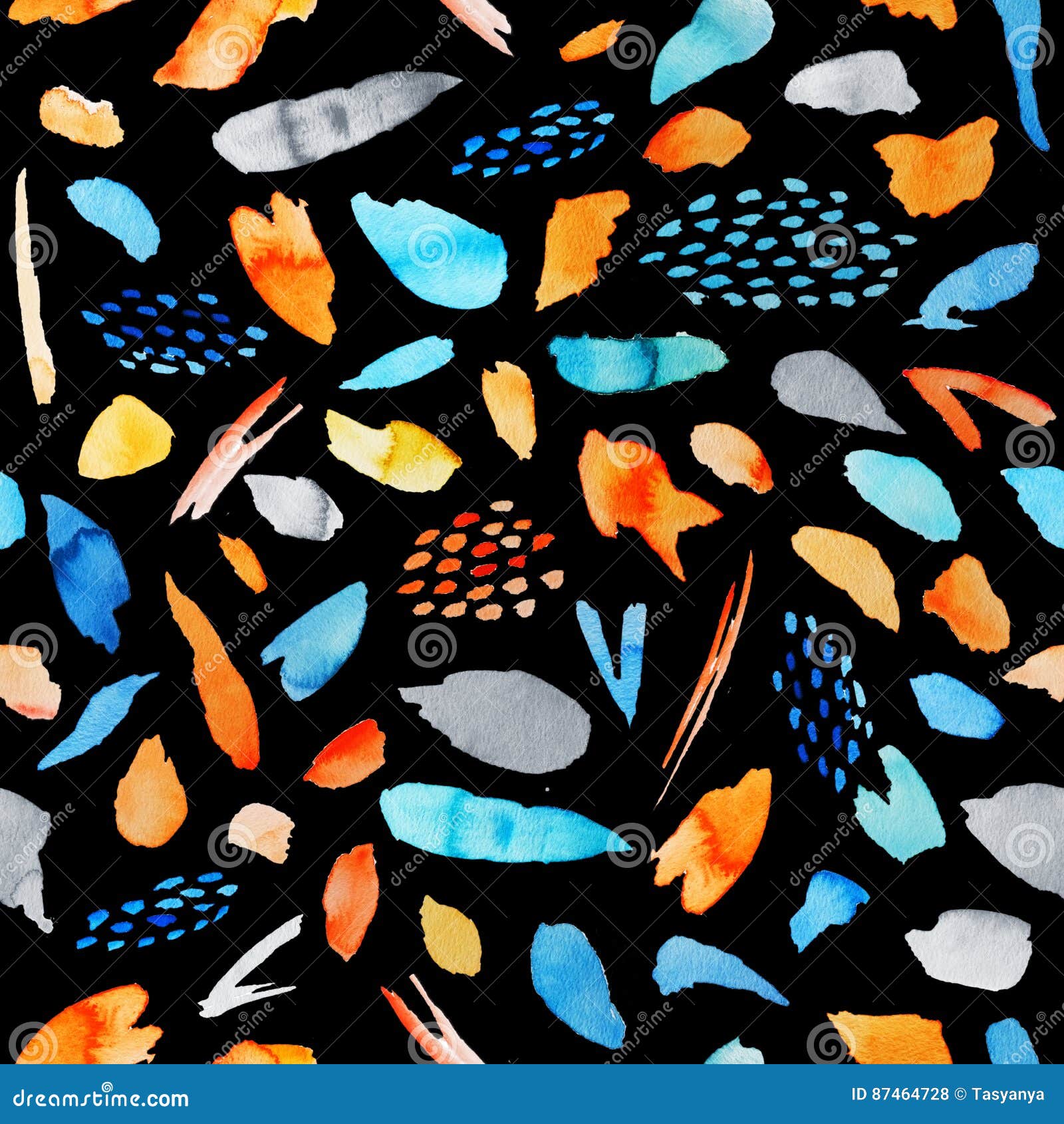 Hand Drawn Abstract Seamless Pattern. Stock Illustration - Illustration ...