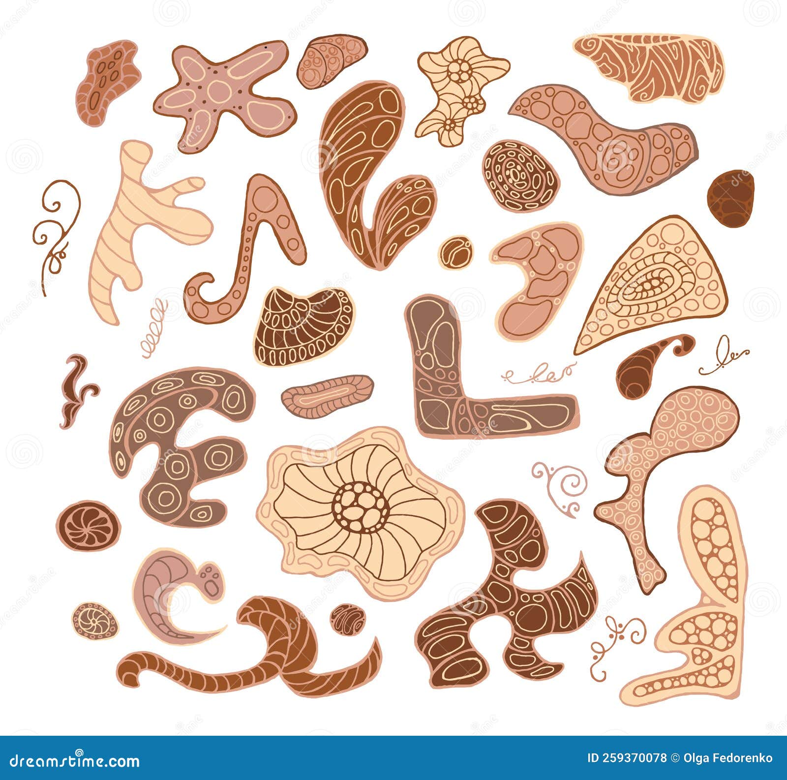 Hand Drawn Abstract Shapes Collection and Shapes. Set of Abstract ...