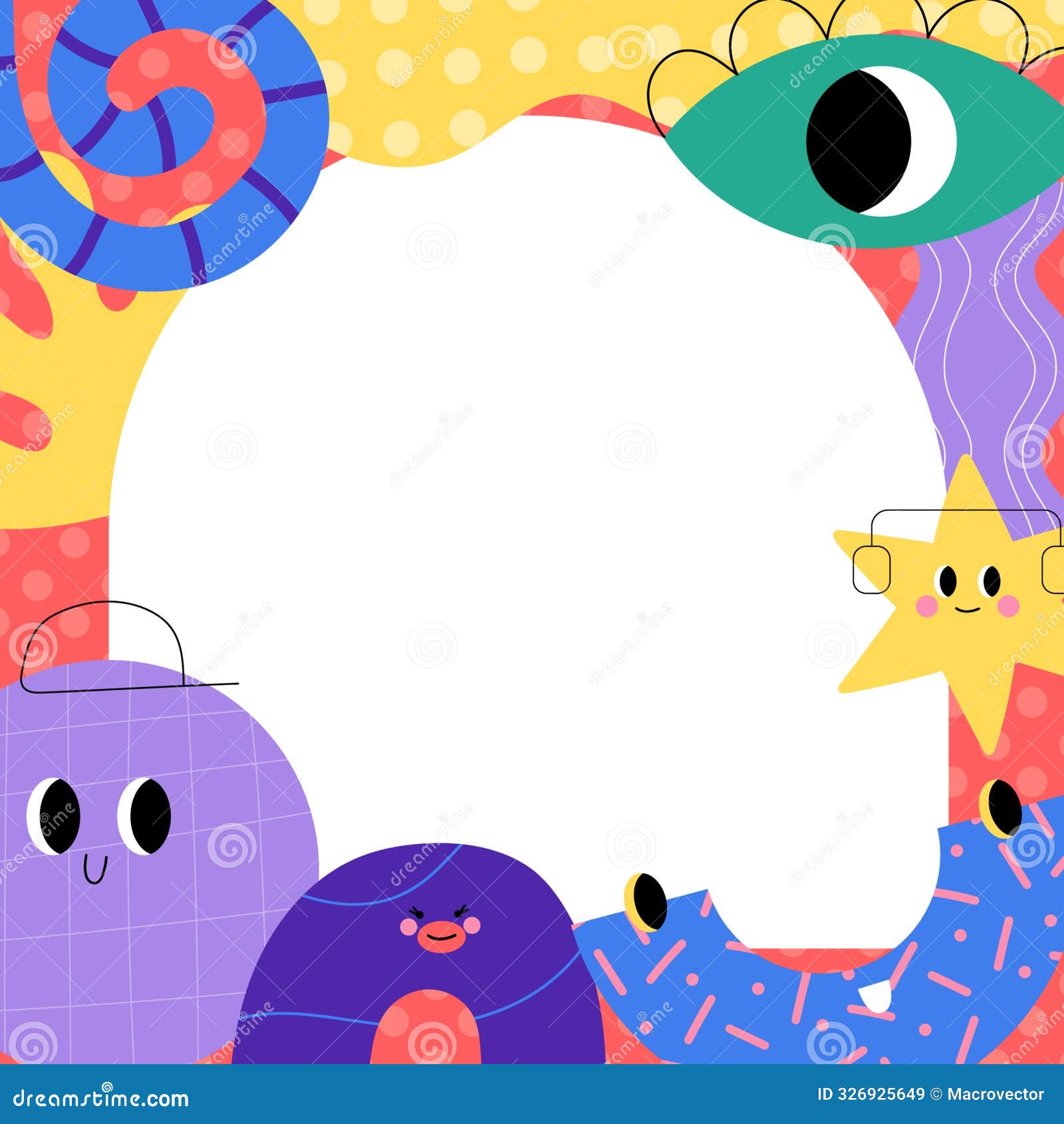 Hand Drawn Abstract Shapes Frame Stock Illustration - Illustration of ...