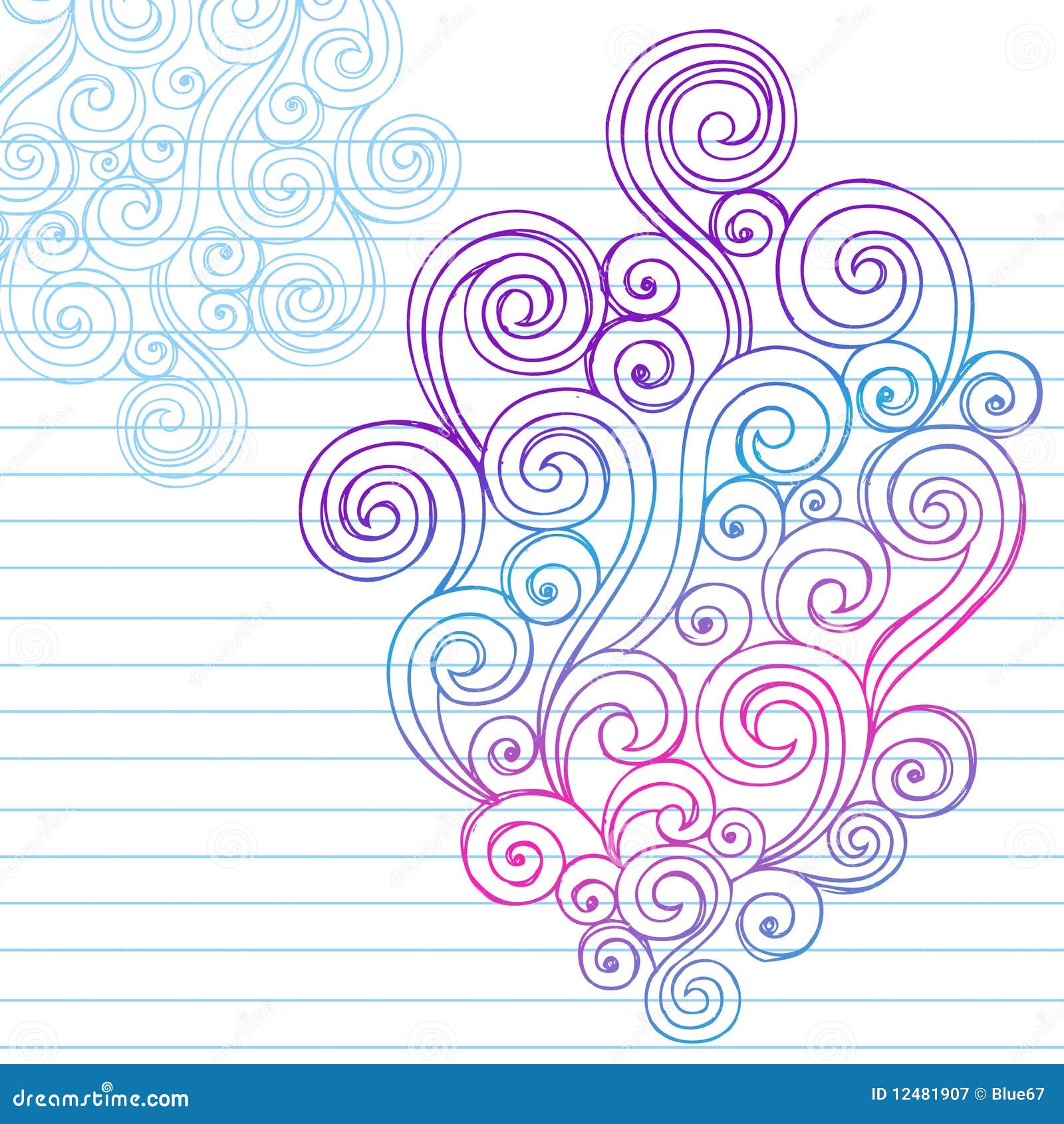 Hand-Drawn Abstract Sketchy Swirl Doodles Stock Illustration ...