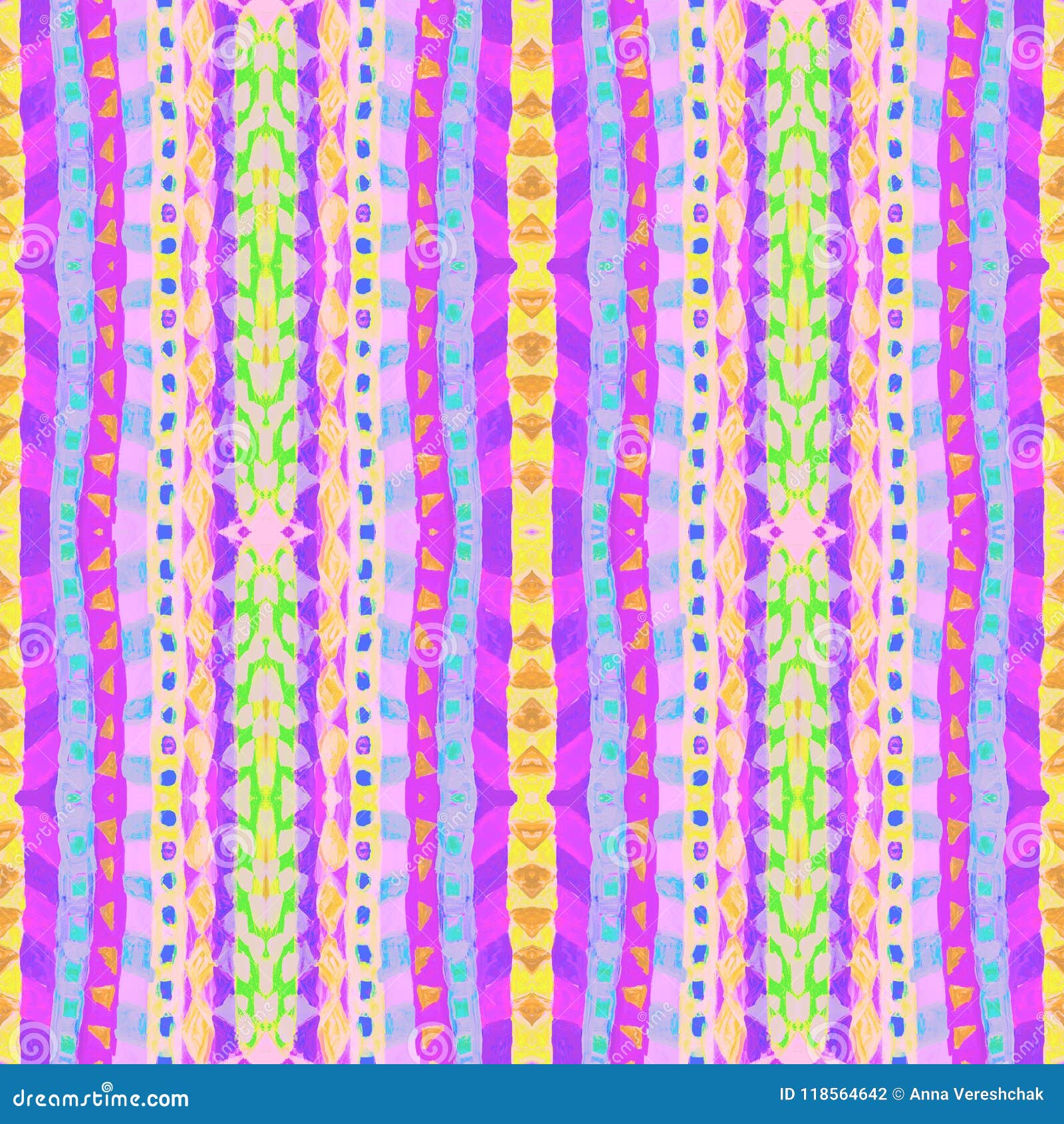 Hand Drawn Abstract Striped Color Seamless Pattern Stock Illustration ...