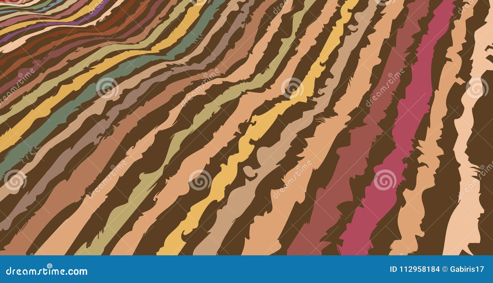 Hand Drawn Abstract Stripes Mapped Onto Wavy, Bumpy Surface To ...