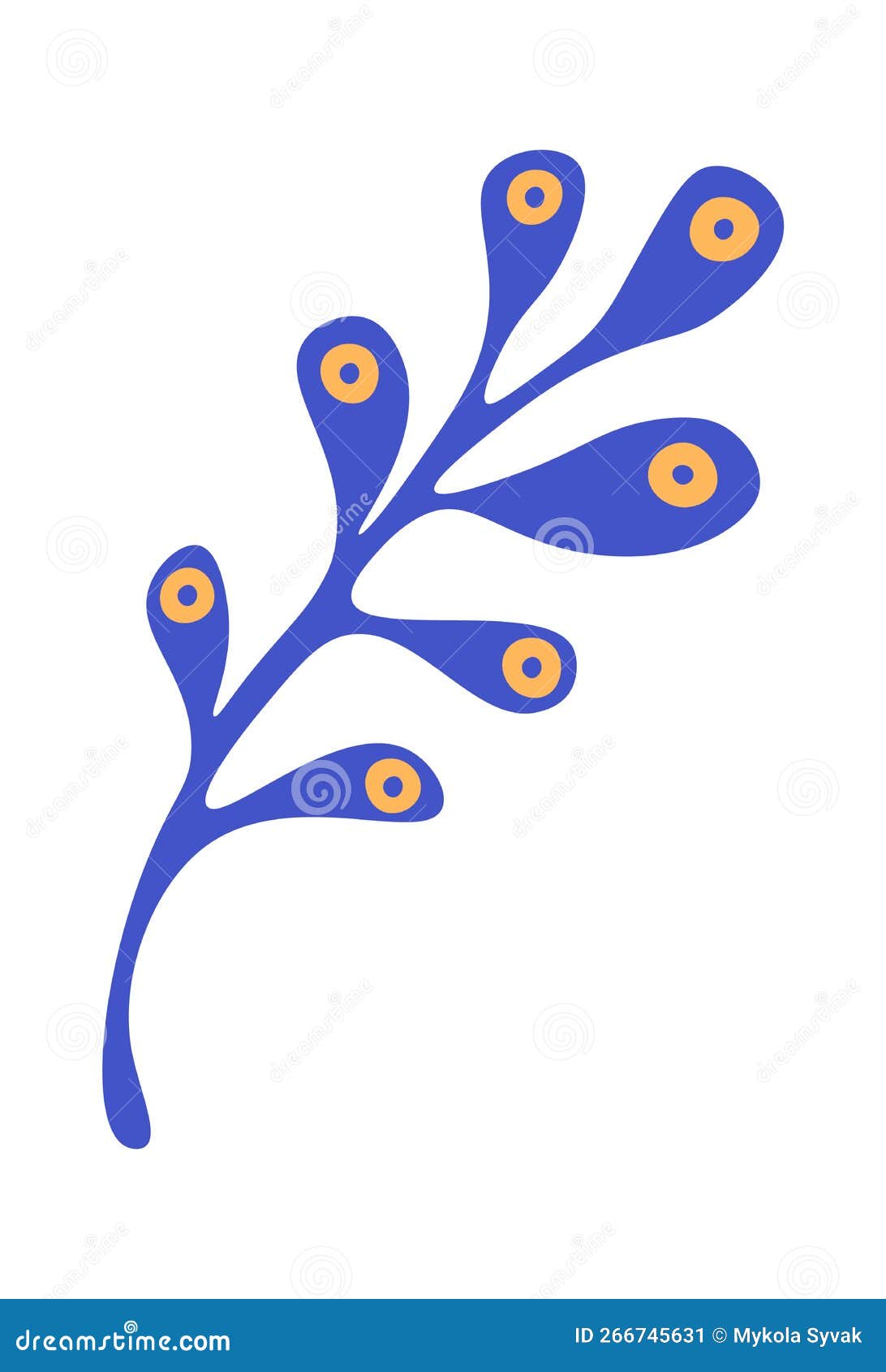 Hand Drawn Abstract Tree Branch Flat Icon Stock Vector - Illustration ...