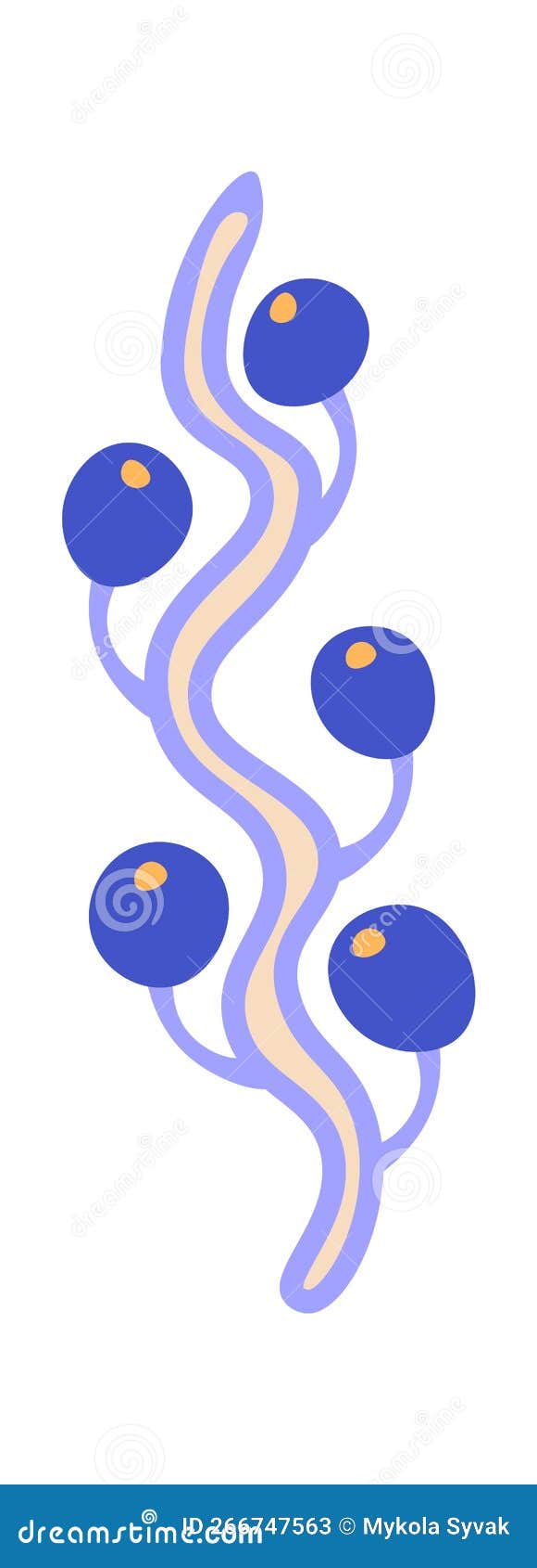 Hand Drawn Abstract Tree Branch Flat Icon Stock Vector - Illustration ...