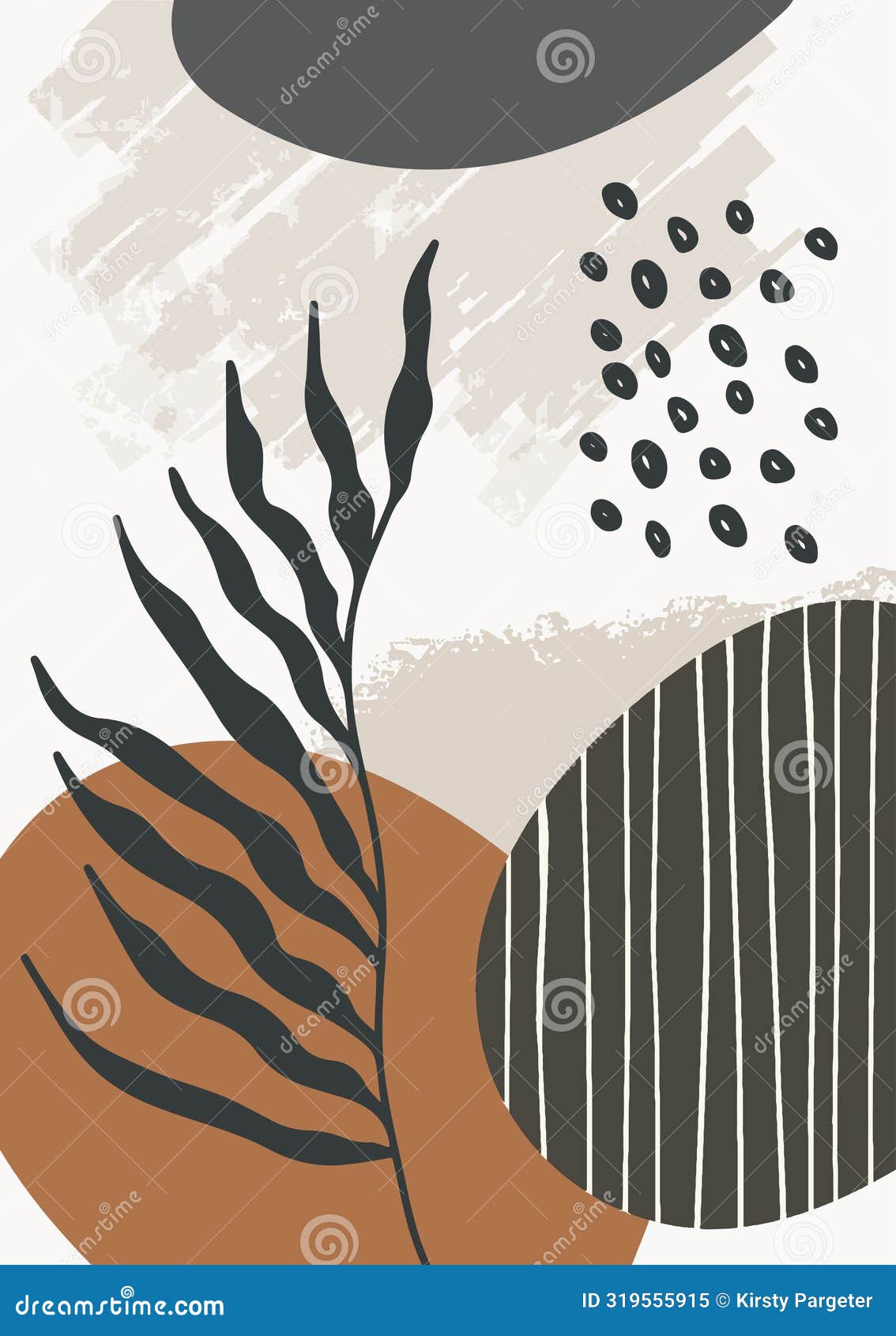 Hand Drawn Abstract Wall Art with a Scandi Style Design Stock Vector ...