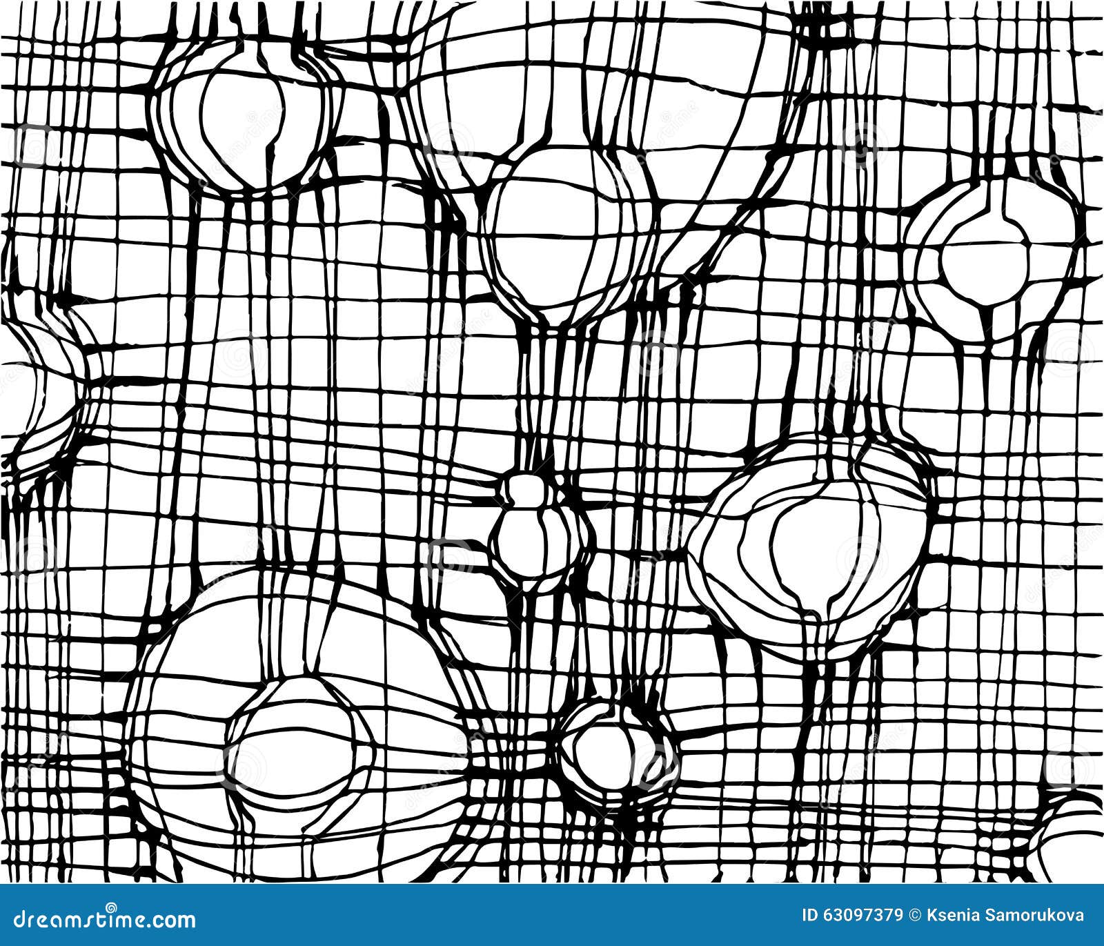 Hand Drawn Achromatic Abstraction Stock Vector - Illustration of ...