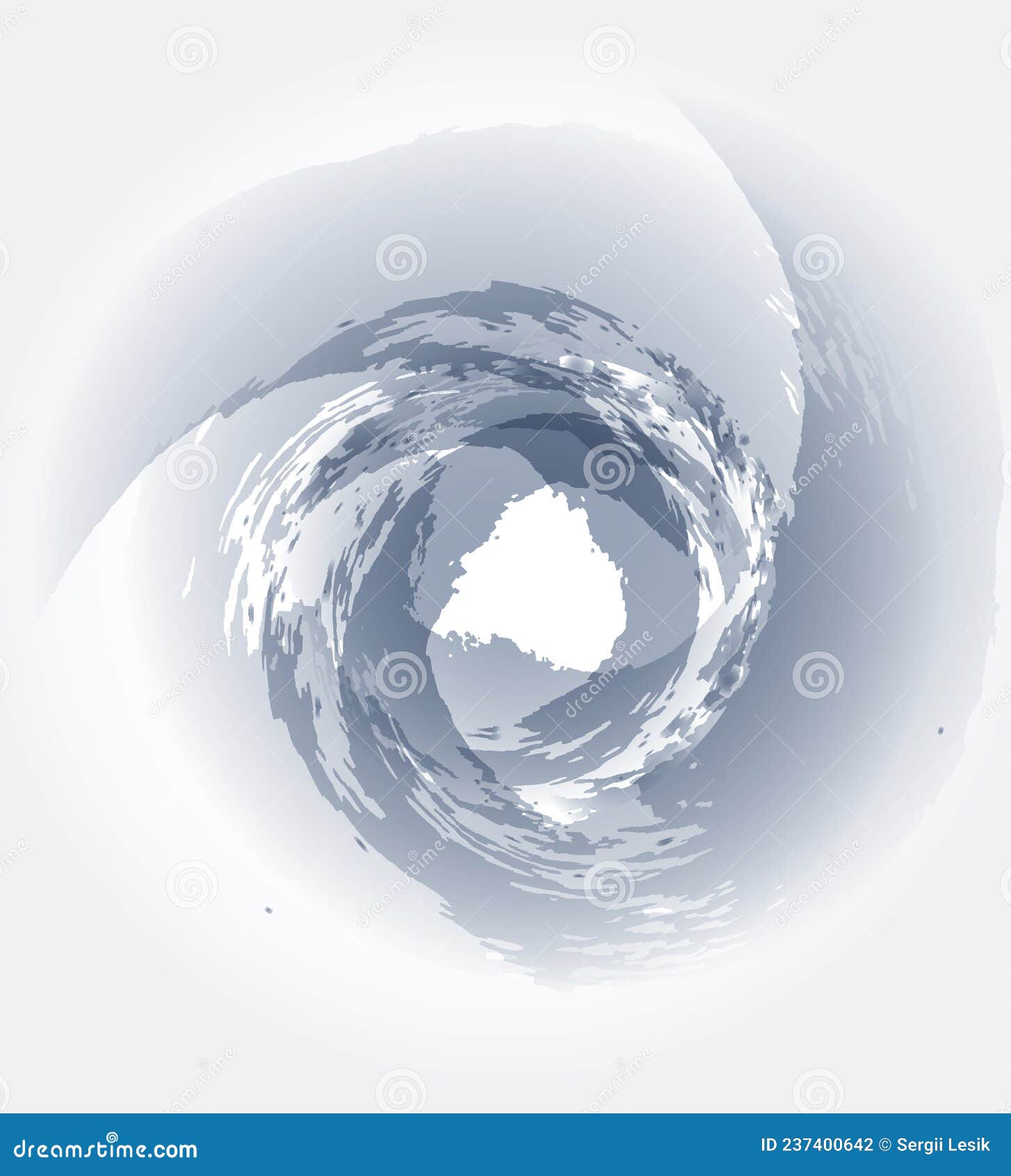 Hand Drawn Acrylic Element, Light Blue Round Stroke Isolated on White ...