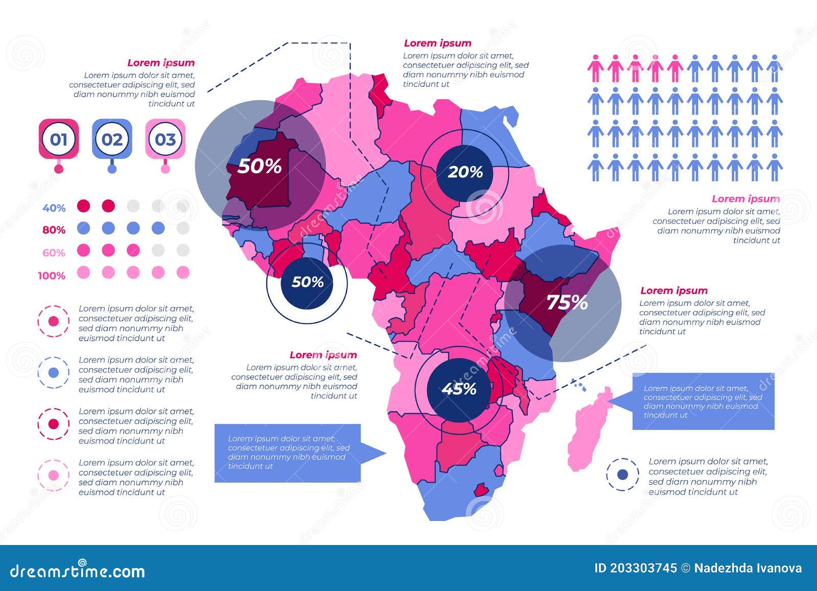 Hand Drawn Africa Map Infographic Vector Illustration Stock ...