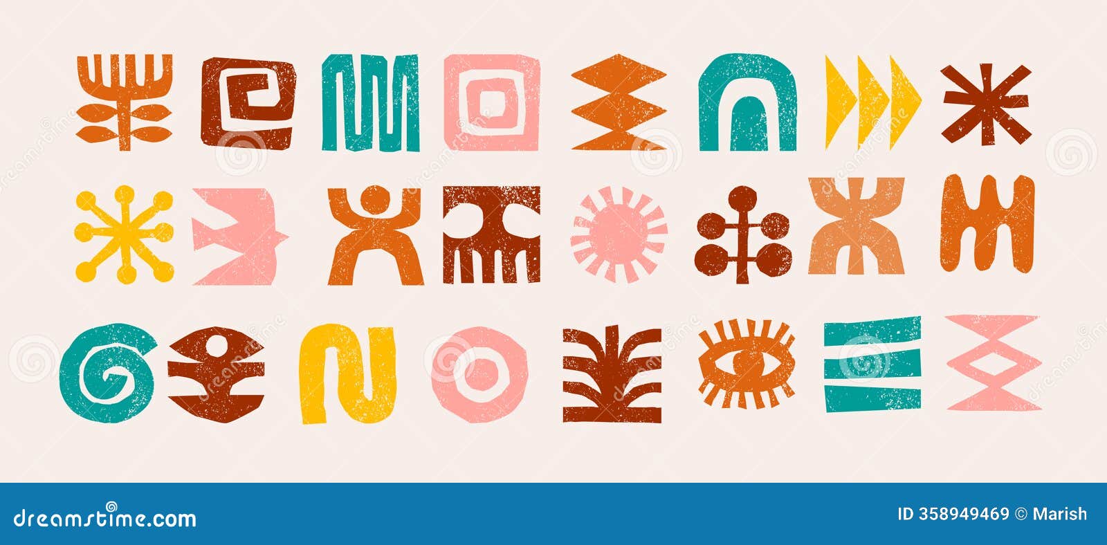 African Or Mexican Aztec Round Circular Border Frame In A Range Of ...