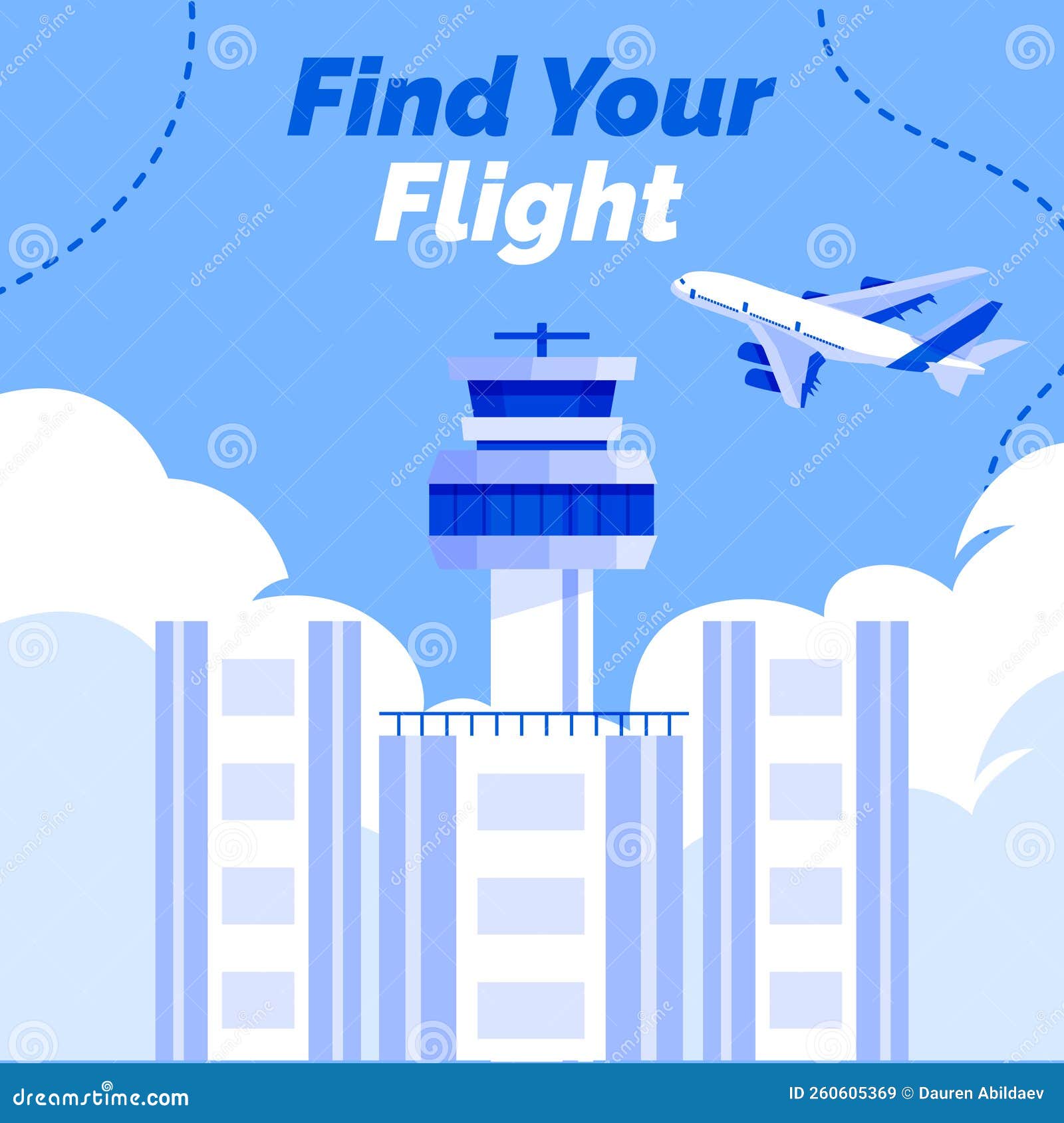 Hand Drawn Airline Company Post Vector Illustration. Stock Vector ...