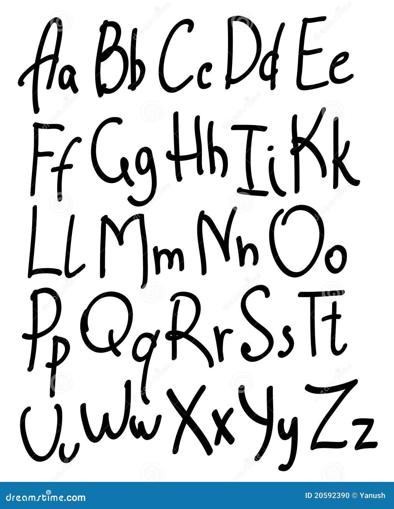 Hand drawn alphabet stock vector. Illustration of collection - 20592390