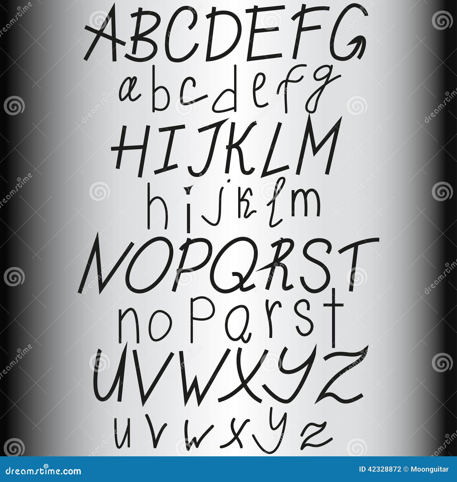 Hand Drawn Alphabet, ABS Letters, Vector Stock Vector - Illustration of ...