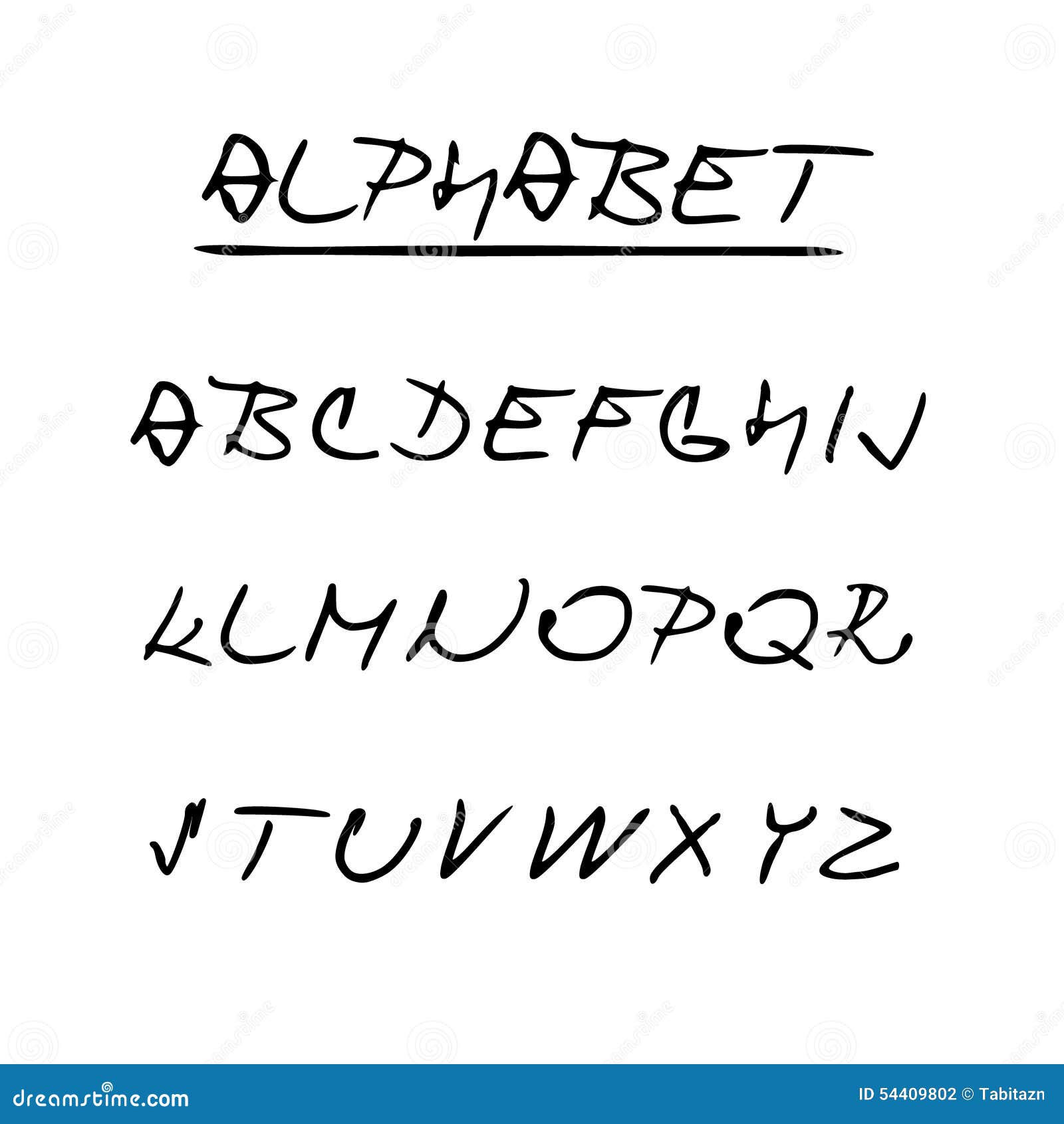 Hand Drawn Alphabet, Font, Isolated Ink Letters Stock Vector ...