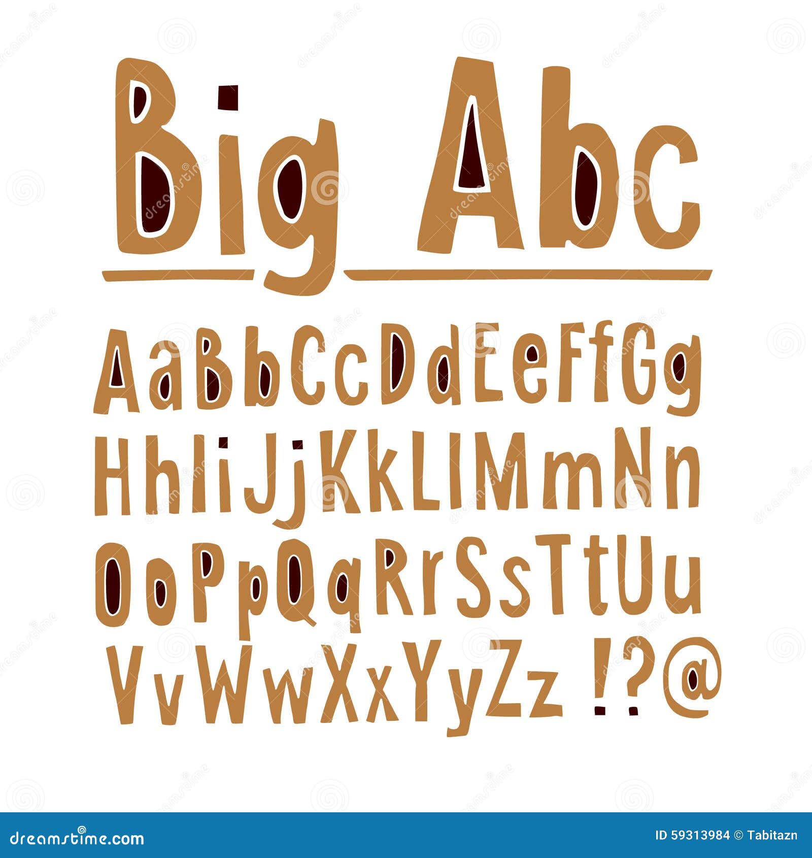 Hand Drawn Alphabet, Font, Isolated Upper and Lower Case Letters Stock ...