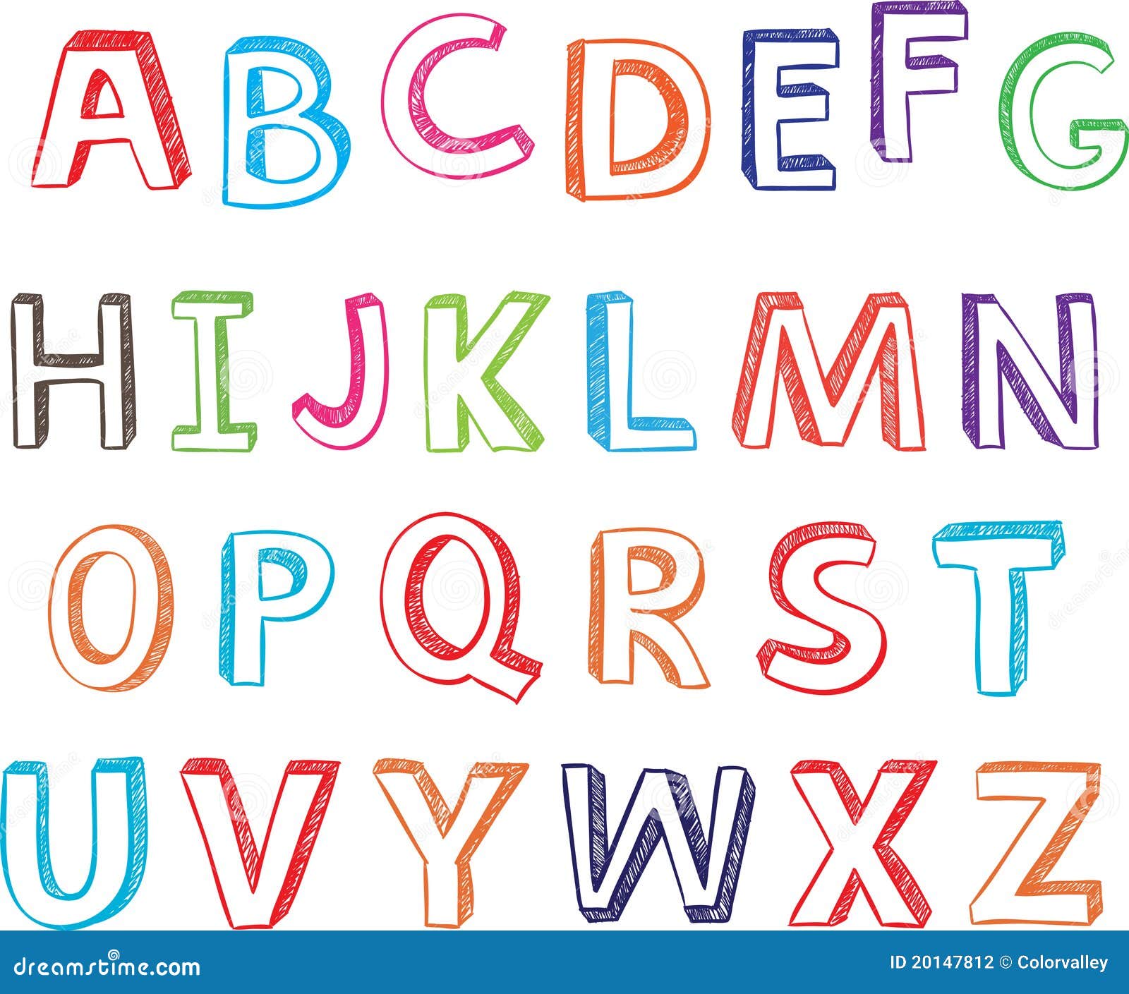 Hand Drawn Alphabet Letters. Stock Photography - Image: 20147812