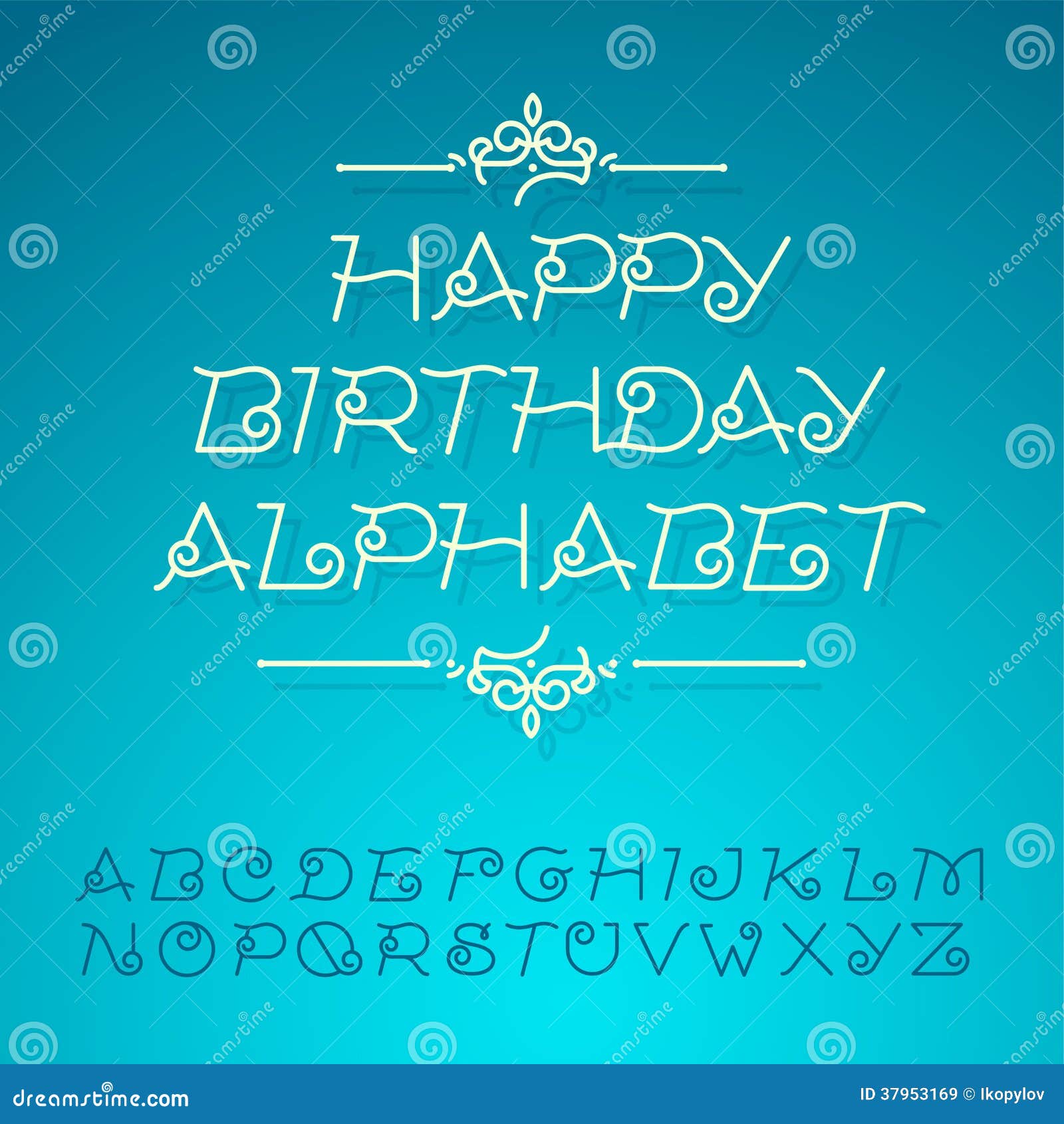 Hand-drawn Alphabet Letters, for Birthday Card Stock Vector ...