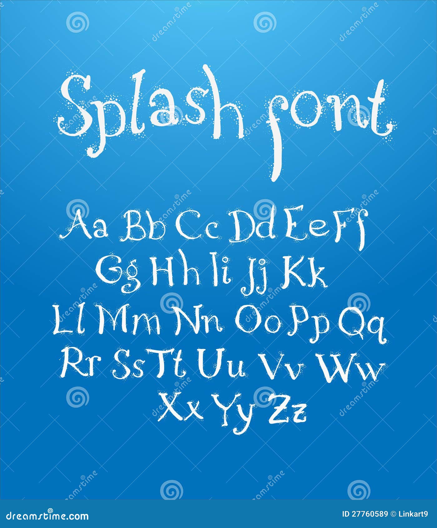 Hand Drawn Alphabet with Splash Stock Vector - Illustration of symbol ...
