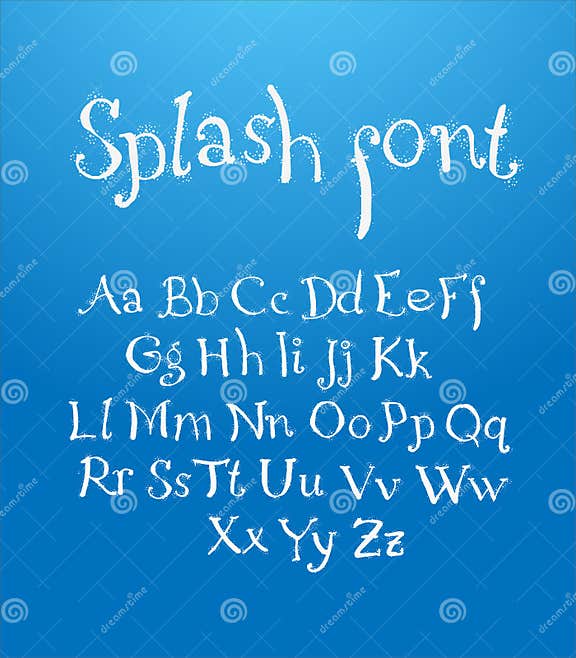 Hand Drawn Alphabet with Splash Stock Vector - Illustration of symbol ...