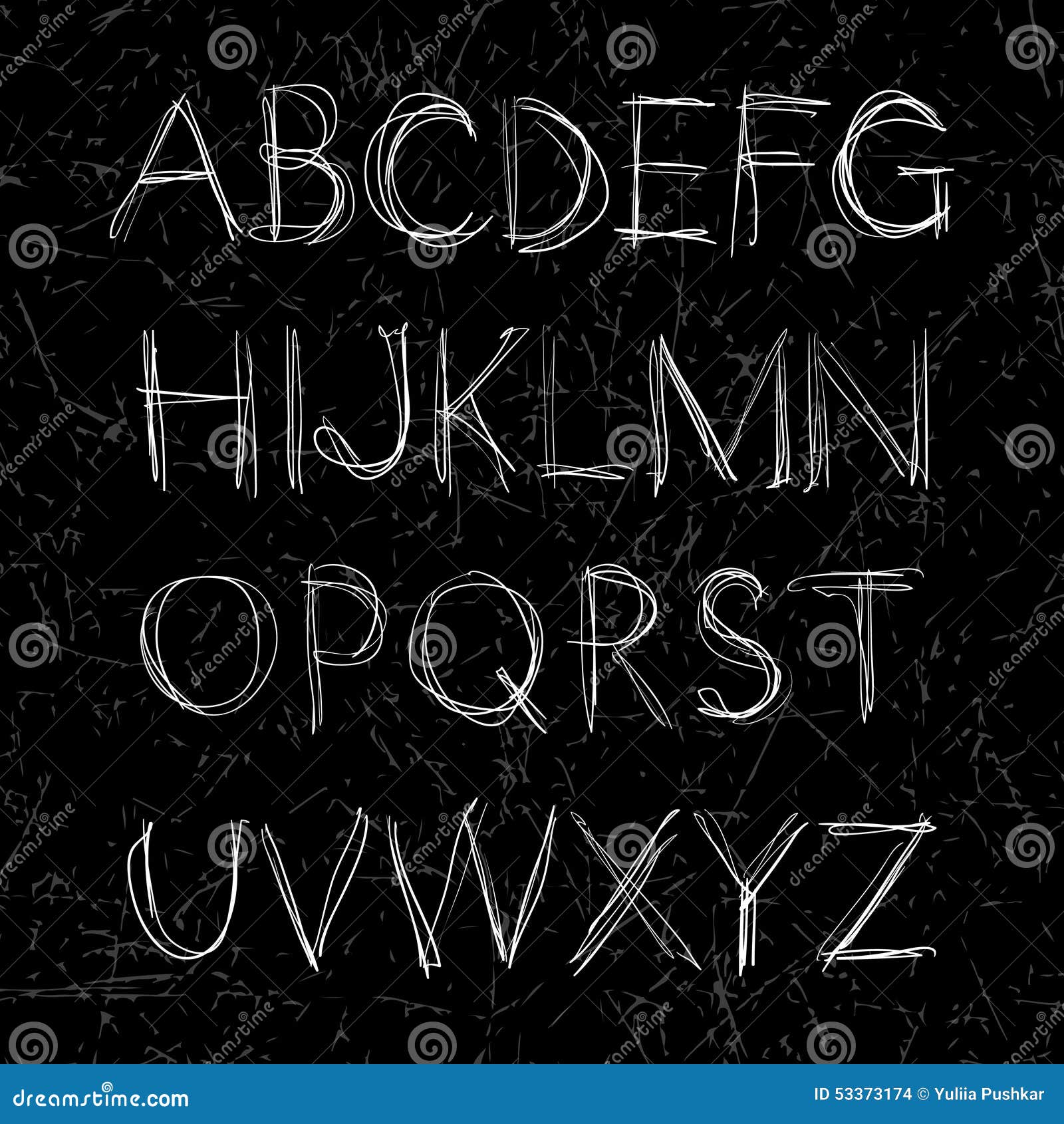 Hand drawn alphabet stock vector. Illustration of letters - 53373174