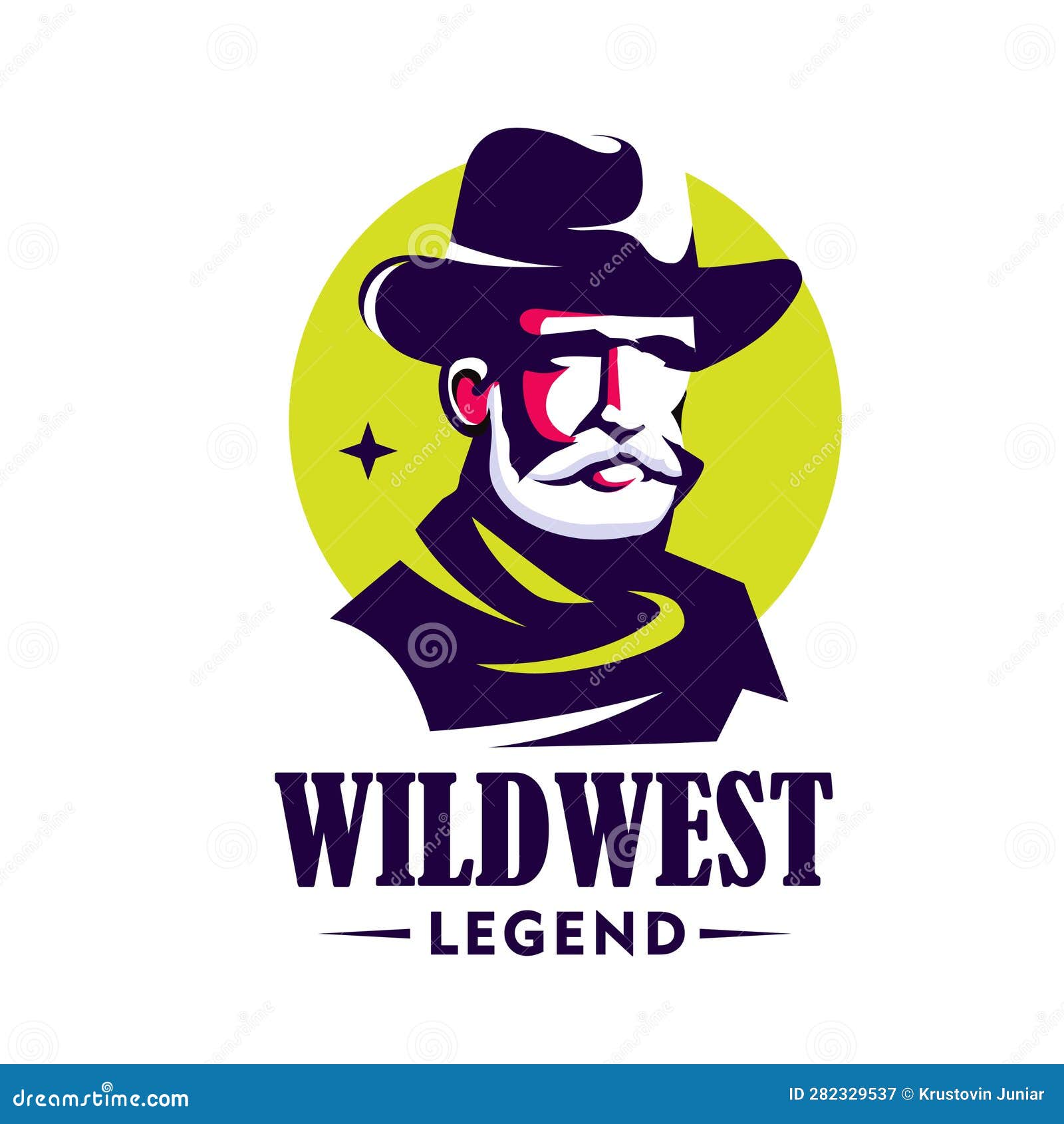 Hand Drawn American Cowboy Vintage Vector Stock Vector - Illustration ...