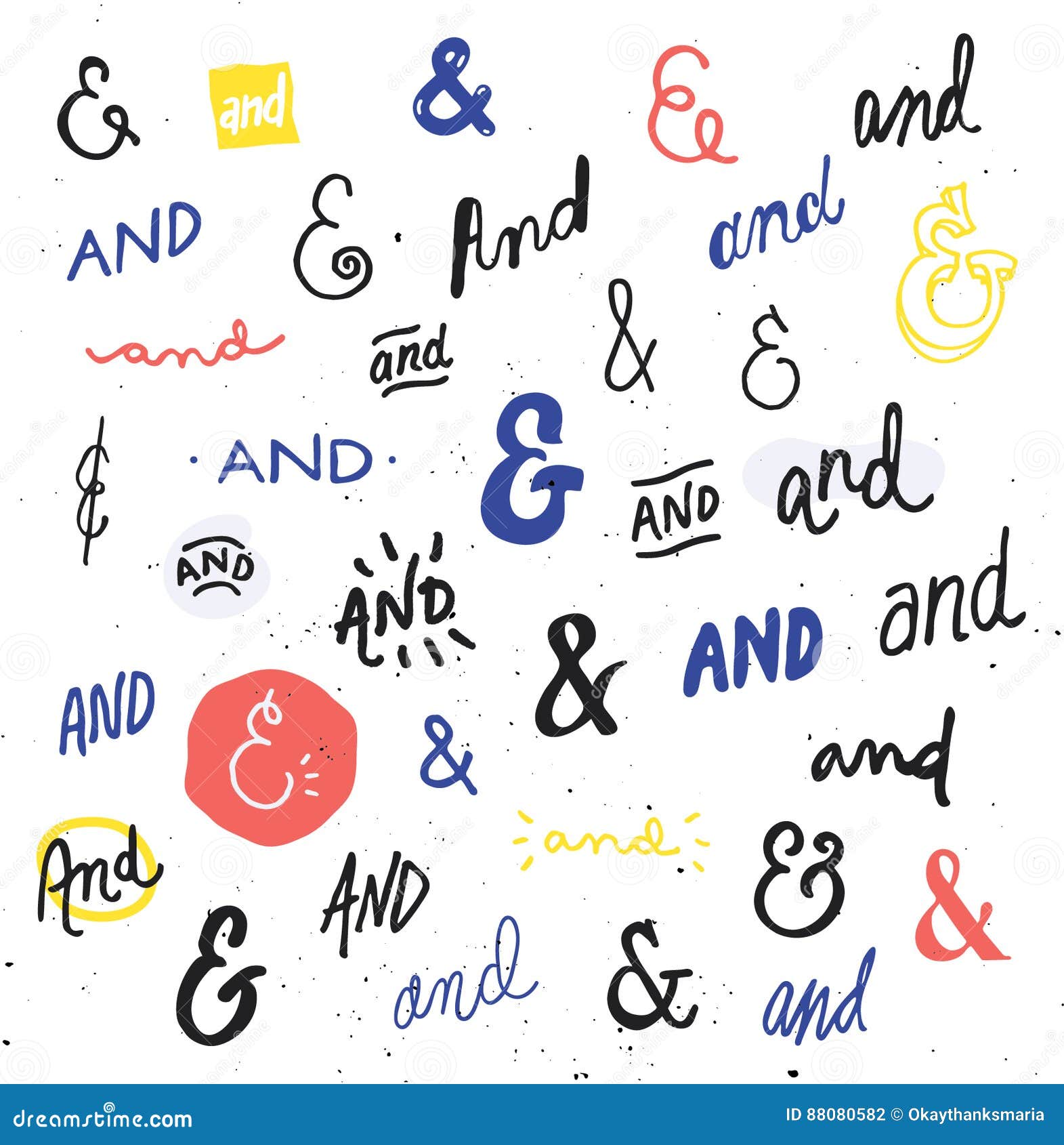 Hand Drawn Ampersands and Catchwords Stock Vector - Illustration of ...