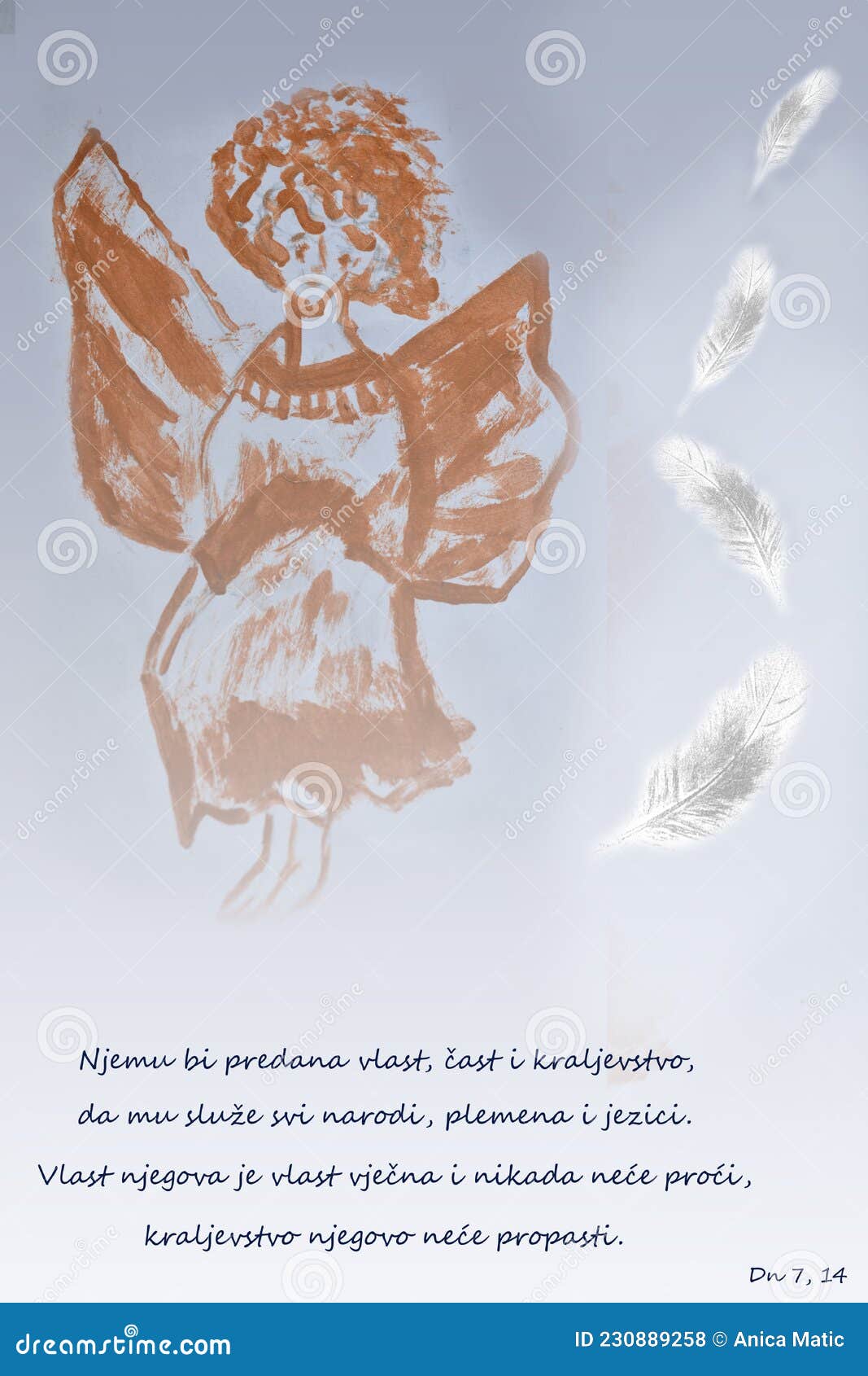 Daniel 7, 14 from the Bible. Stock Illustration - Illustration of hand ...