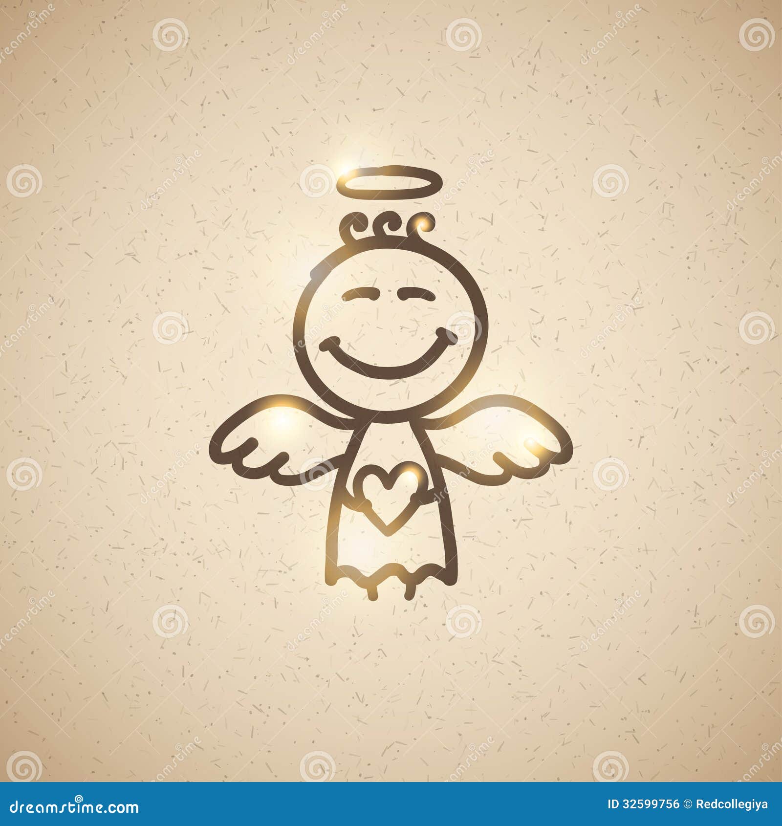 Hand drawn angel stock vector. Illustration of cardboard - 32599756