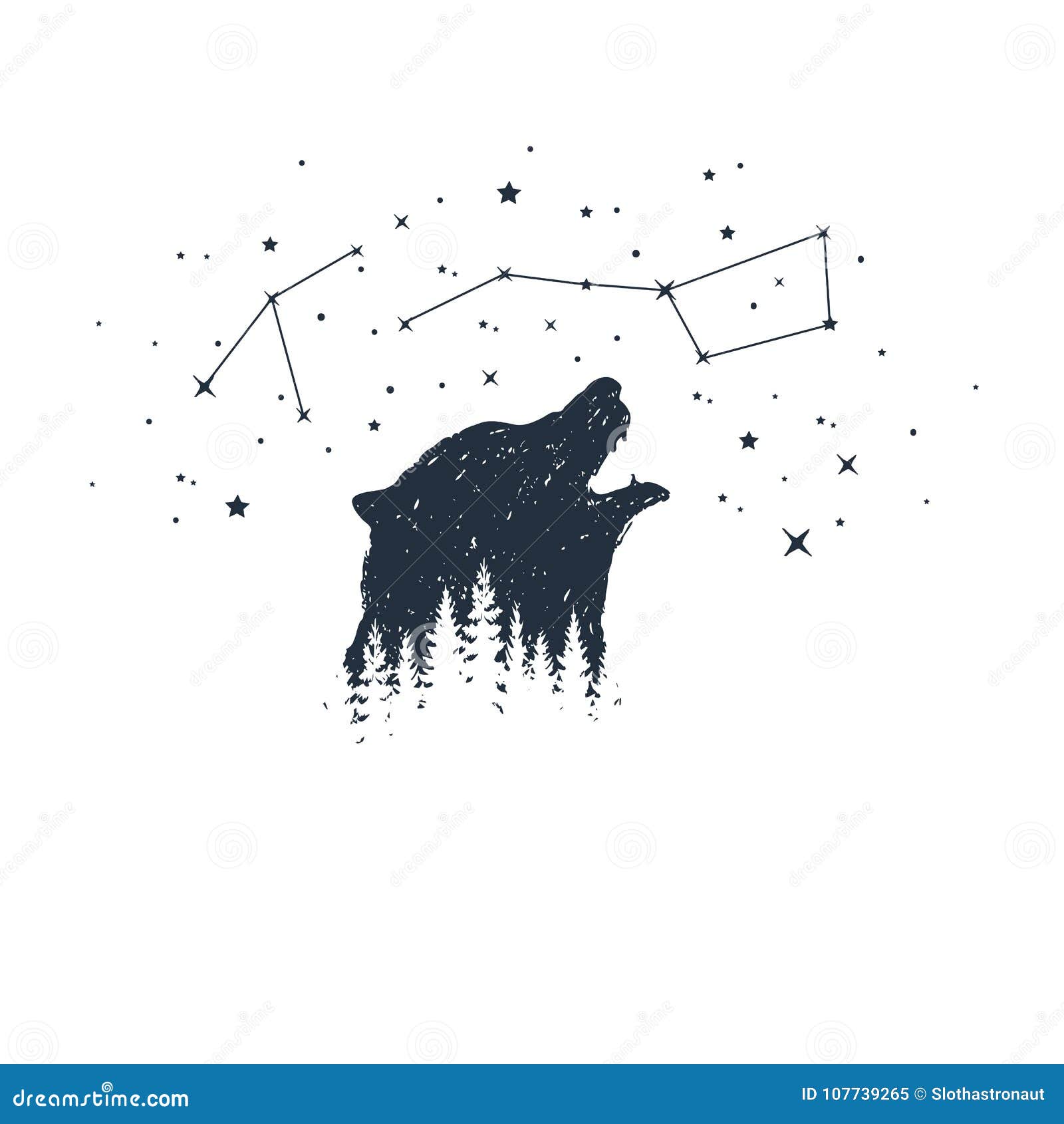 Hand Drawn Animal and Constellation Vector Illustrations. Stock Vector ...