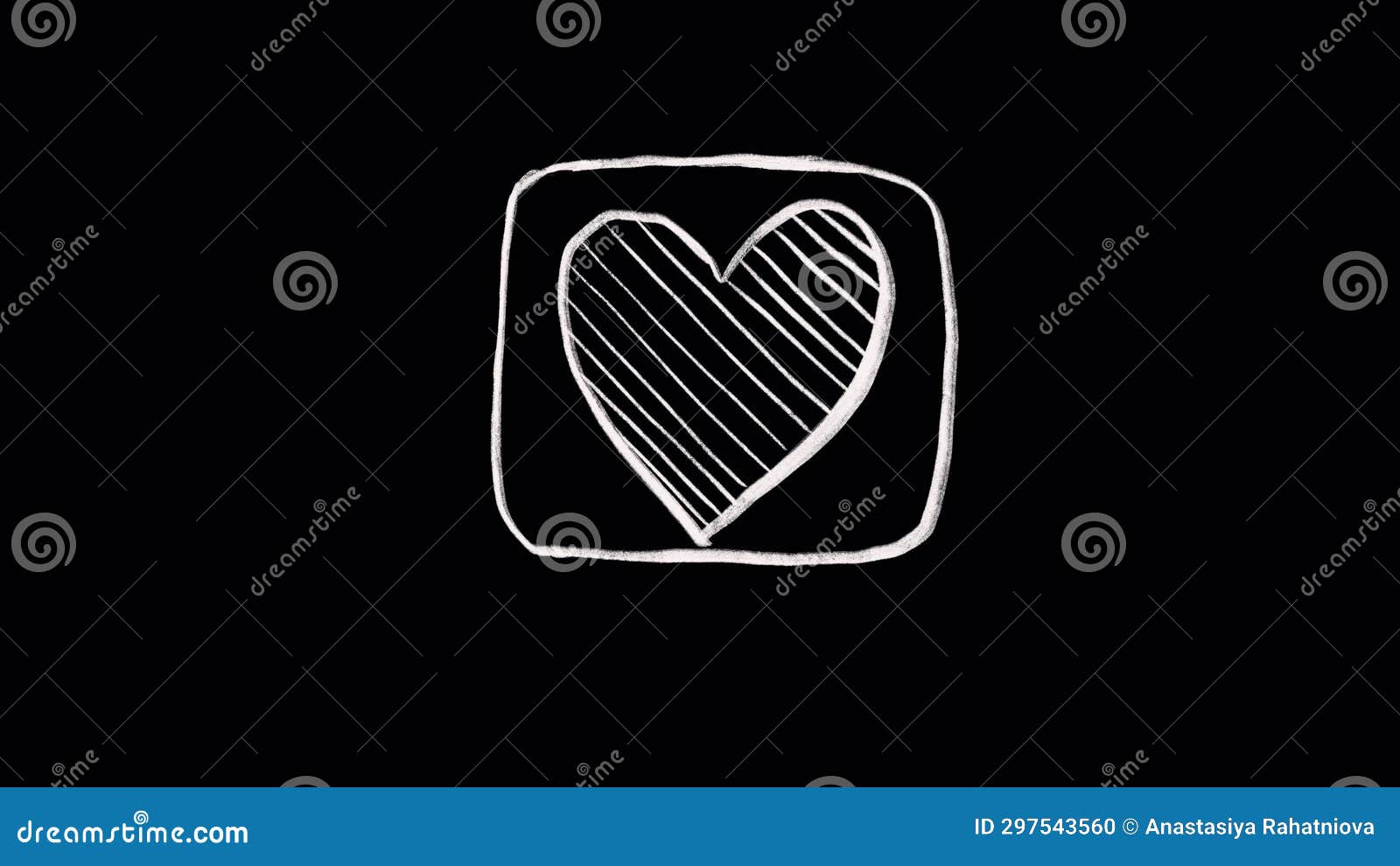 Hand Drawn Animated Doodle of a Heart in a Rectangle Frame. Stock ...