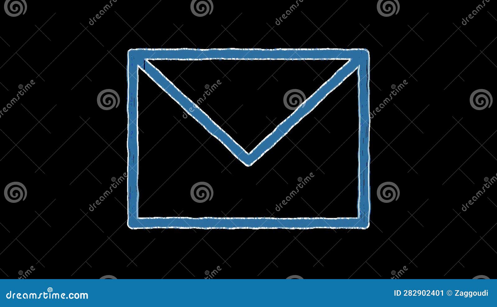 Hand Drawn Animated EMail Icon in Green Screen Stock Video - Video of ...